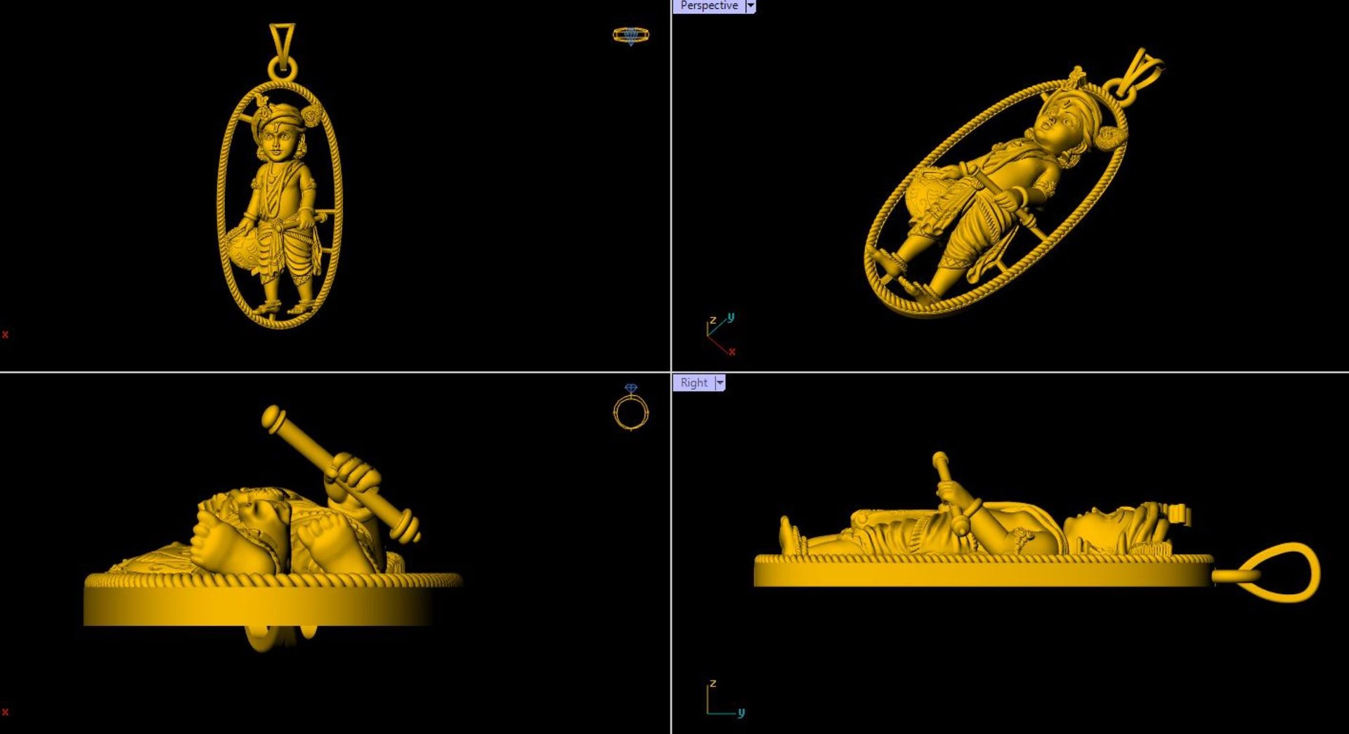 Gopal Pendant - 0094 3D Model - TurboSquid 2396747