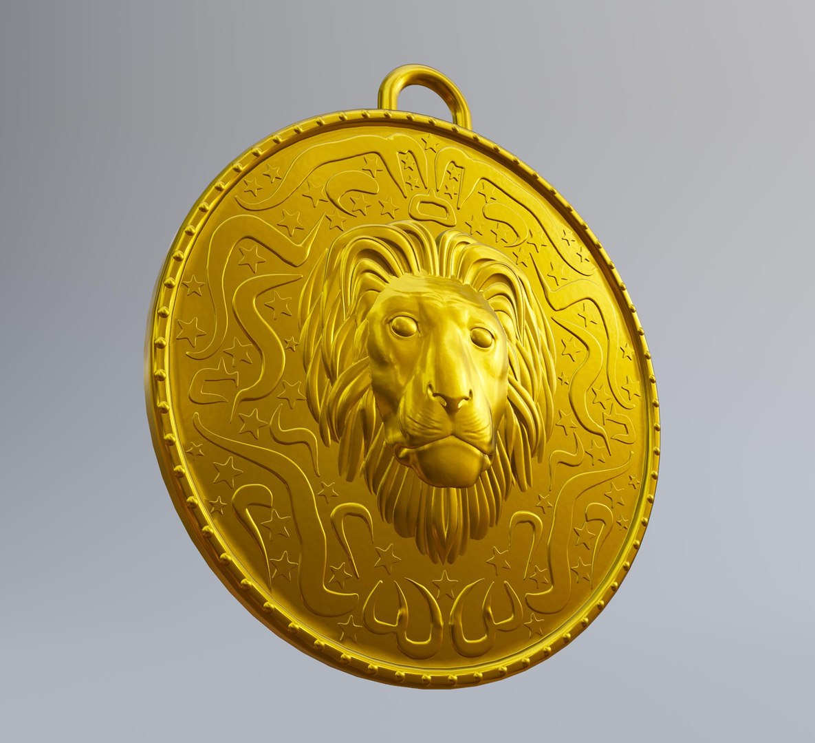 Lion Coin Pendant 3D - TurboSquid 2075115
