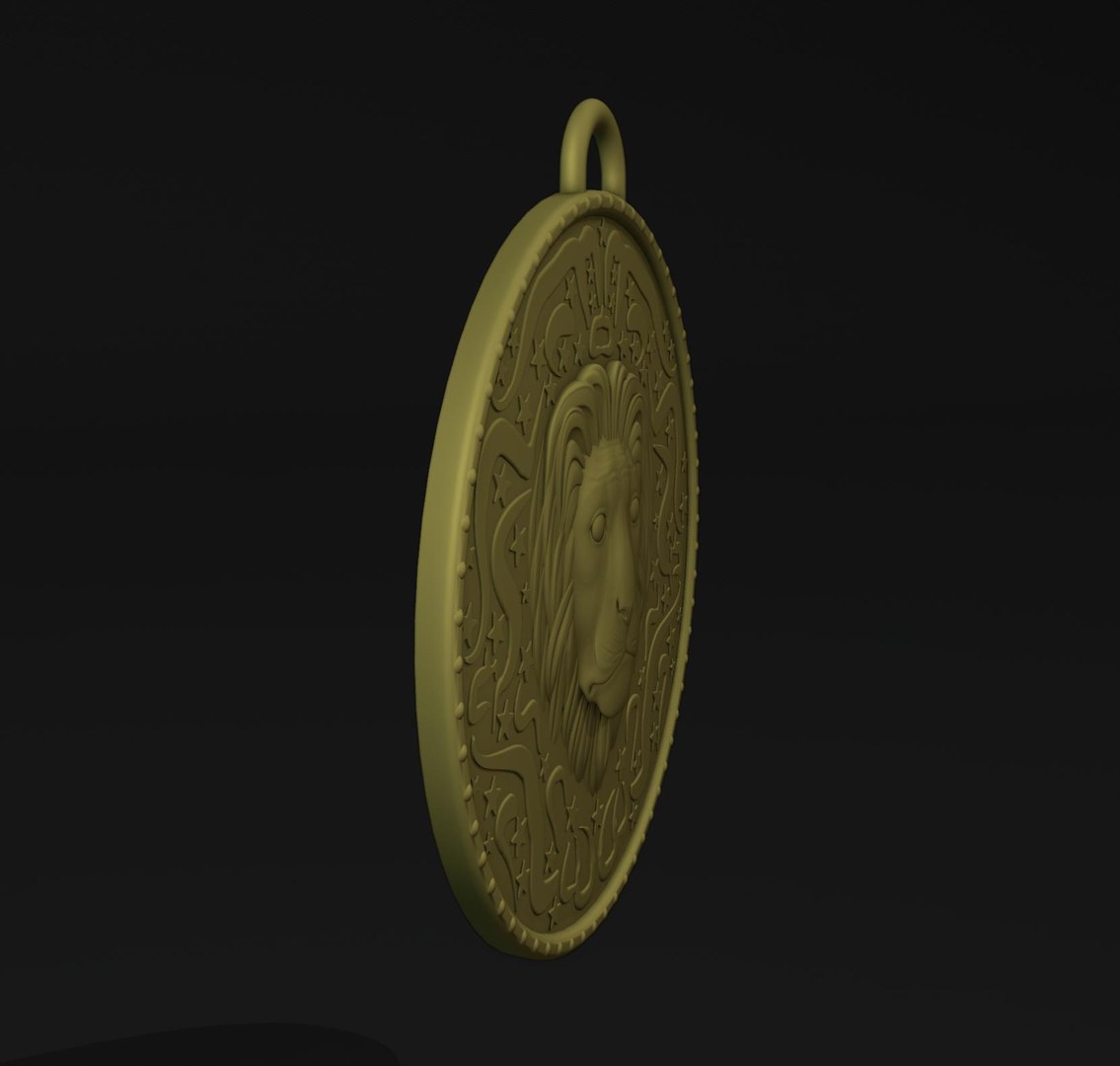 Lion Coin Pendant 3D - TurboSquid 2075115