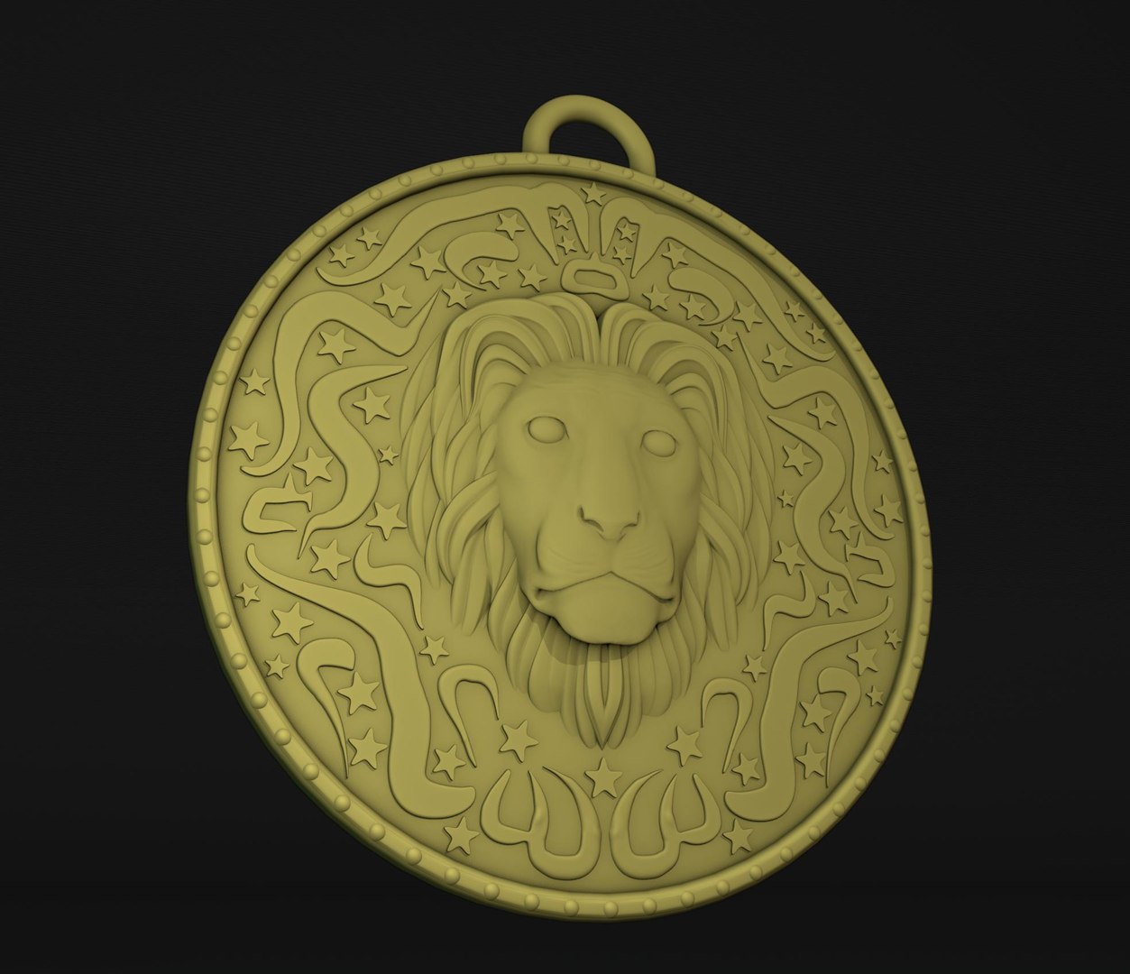 Lion Coin Pendant 3D - TurboSquid 2075115