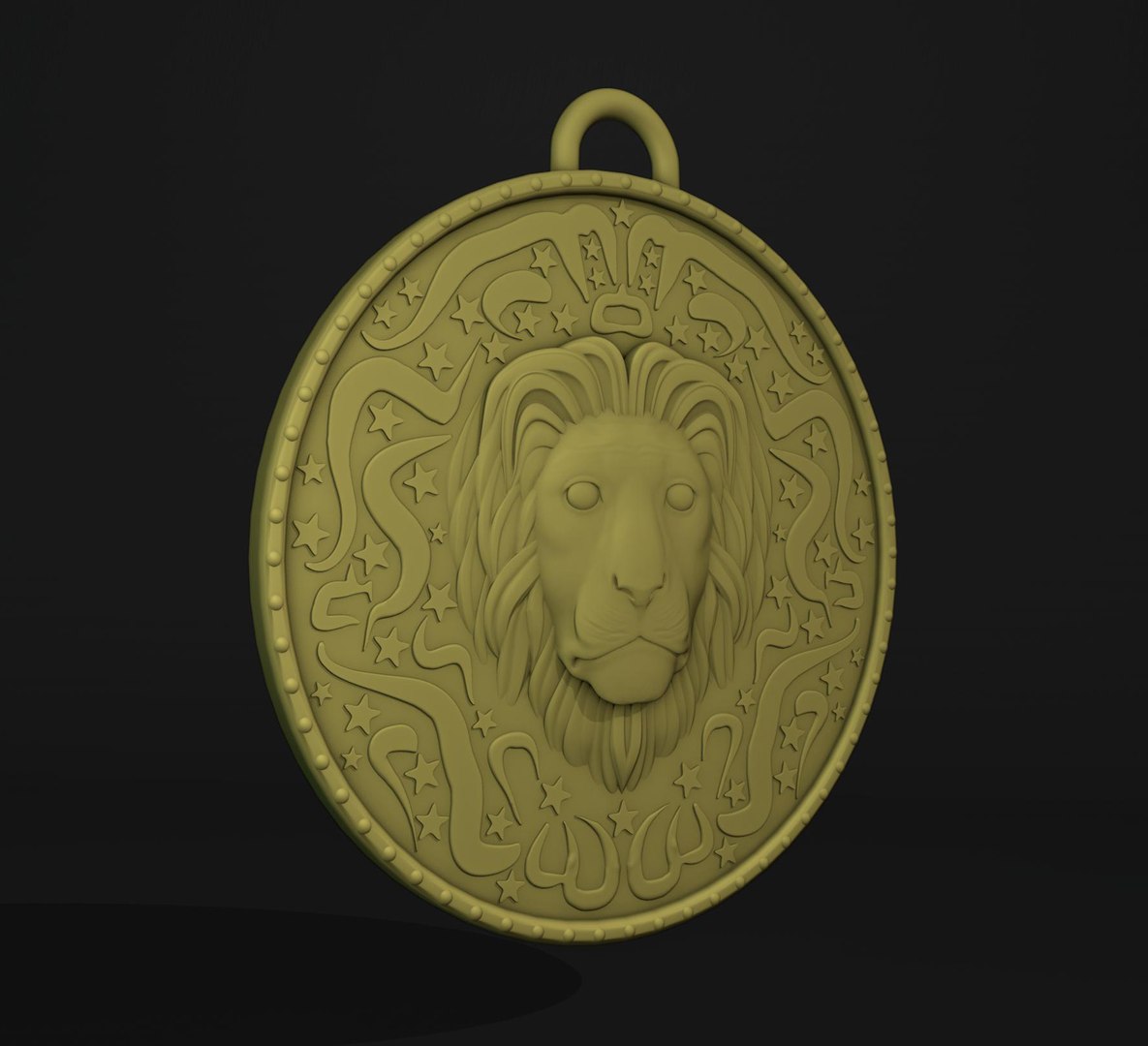 Lion Coin Pendant 3D - TurboSquid 2075115
