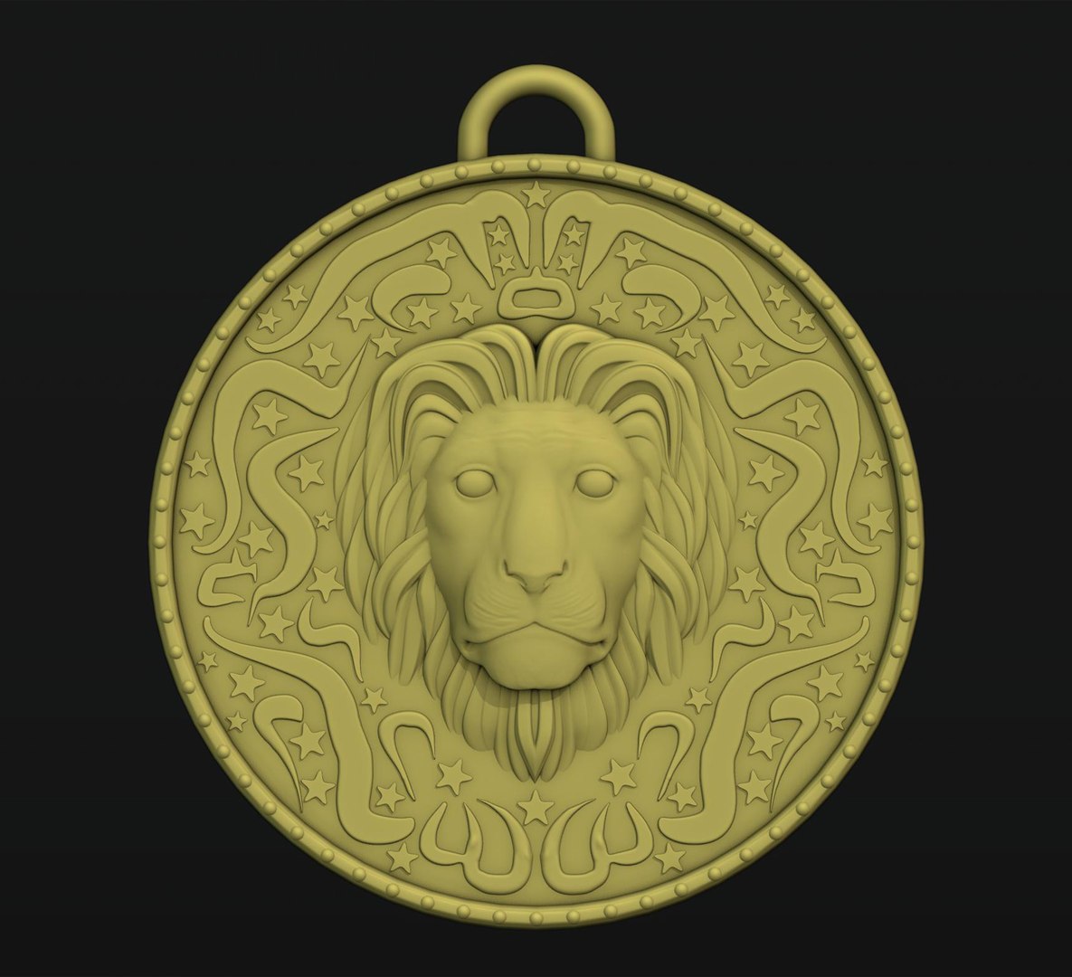 Lion Coin Pendant 3D - TurboSquid 2075115