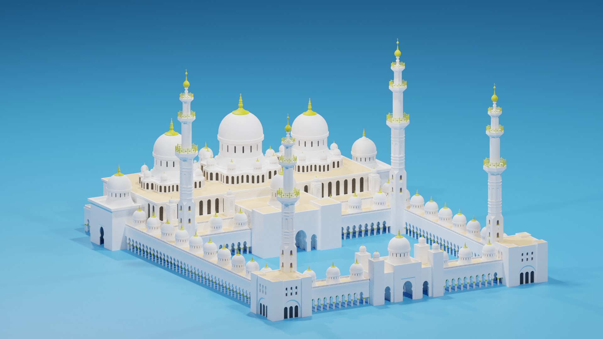 3D Sheikh Zayed Mosque Abu Dhabi UAE - TurboSquid 2053684