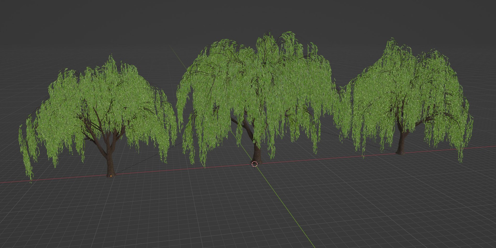 Weeping Willow Trees Collection Vol 115-Blender 3D - TurboSquid 2140677
