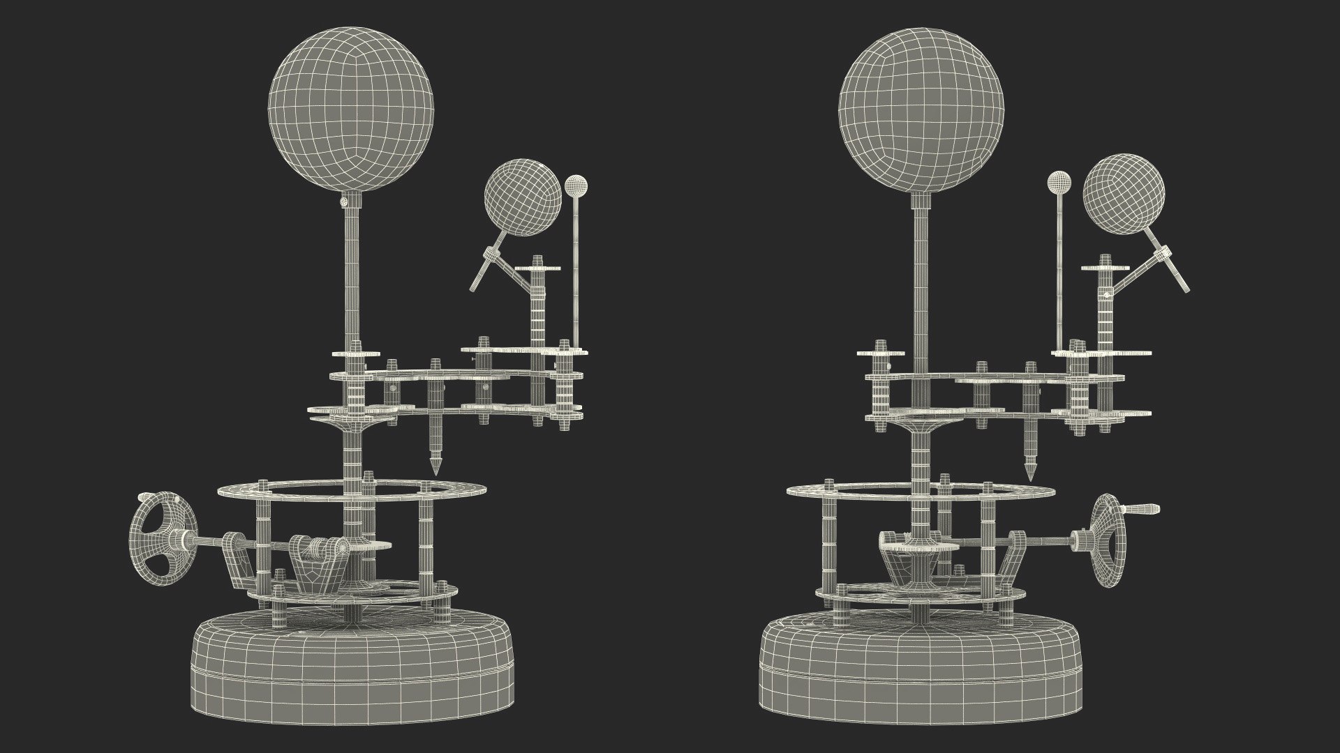 3D Steel Antique Orrery Solar System Rigged For Maya - TurboSquid 2111397