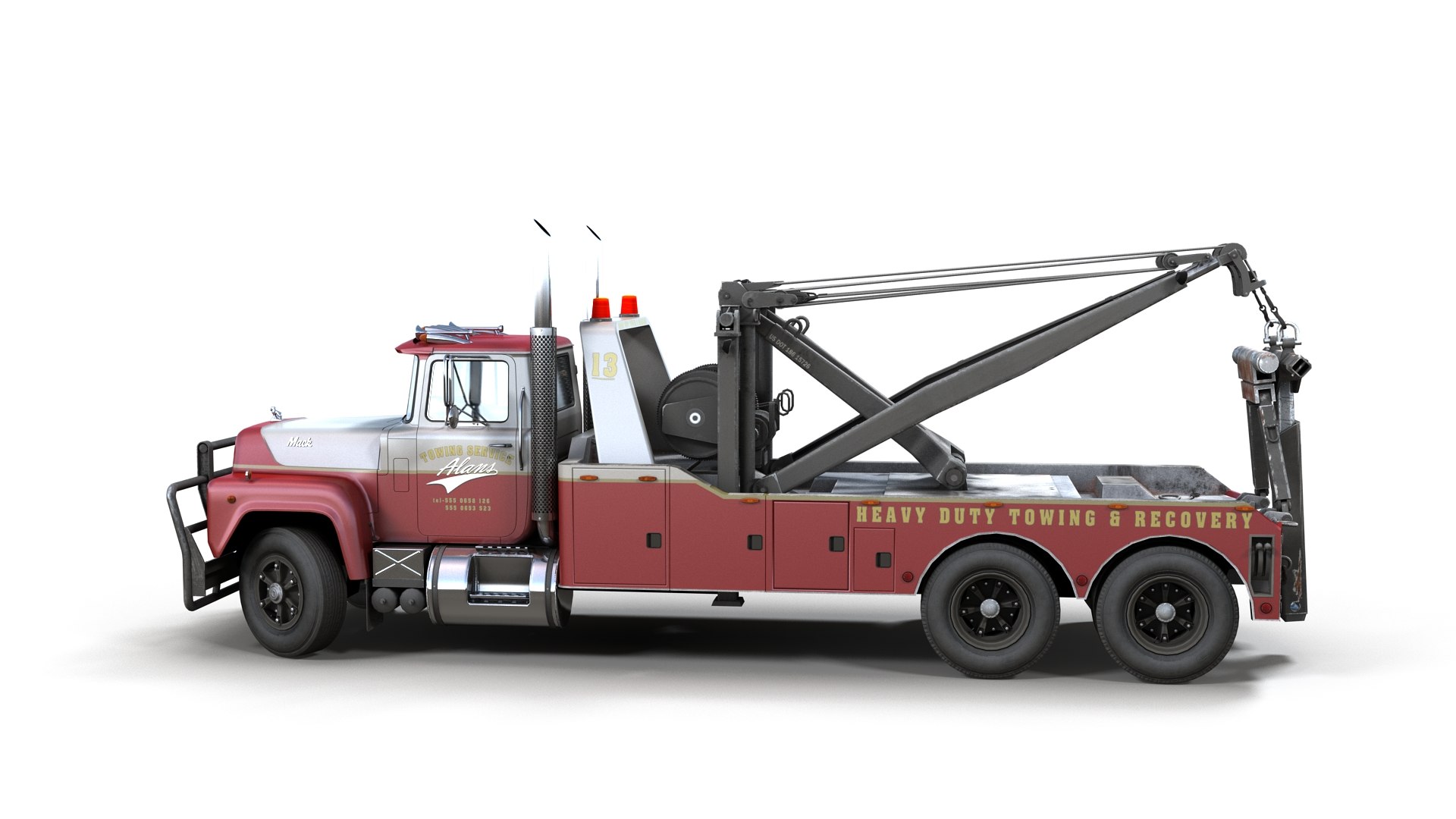 Mack R Wrecker Pbr 3D - TurboSquid 1613386