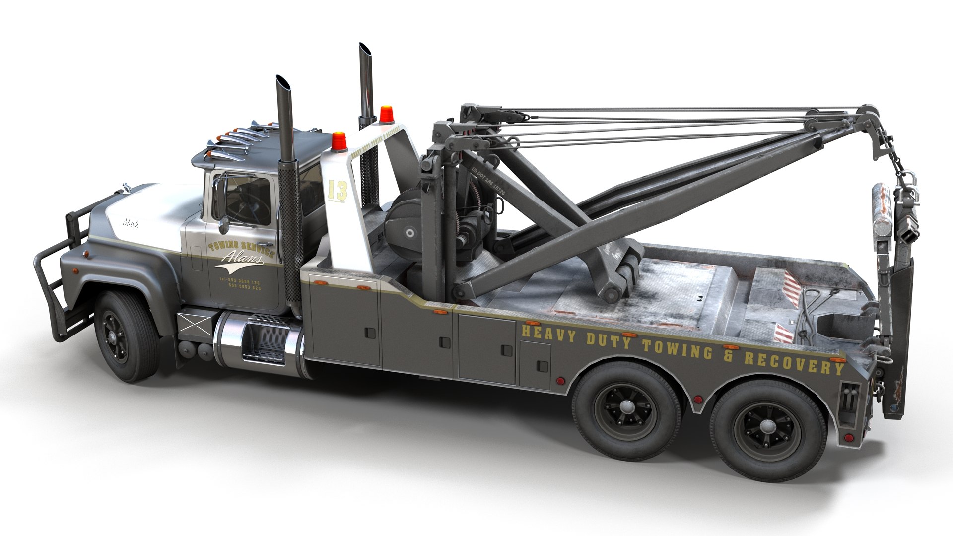 Mack R Wrecker Pbr 3D - TurboSquid 1613386