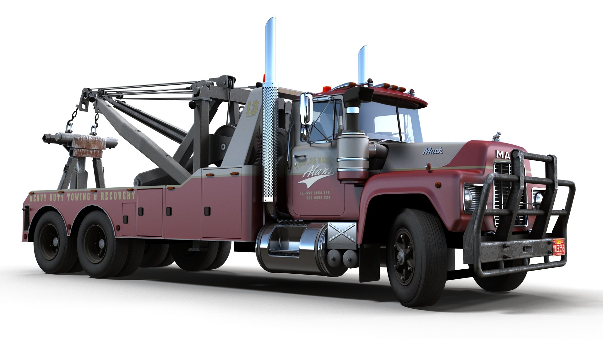 Mack R Wrecker Pbr 3D - TurboSquid 1613386