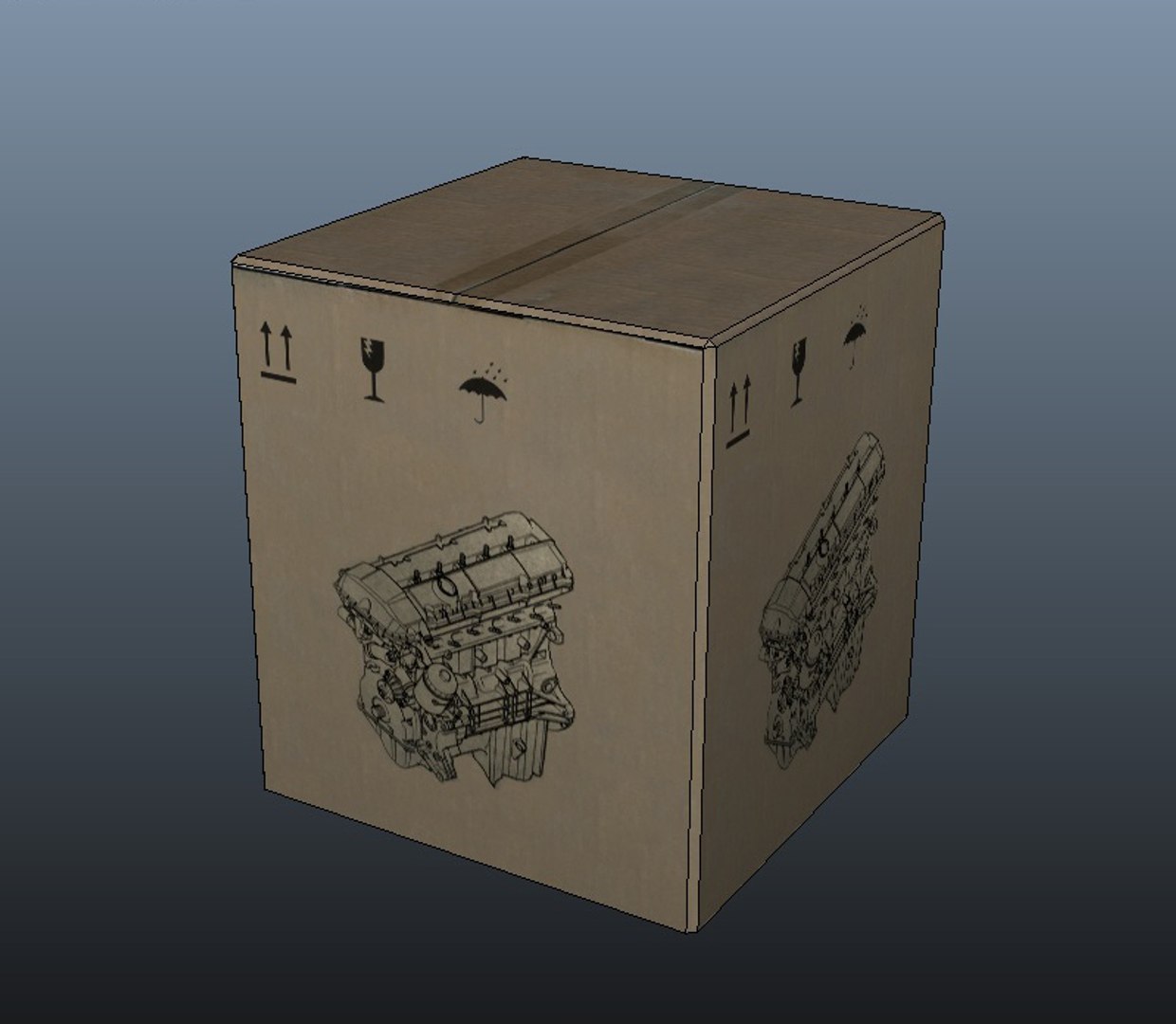 Engine Parts Box 3d X