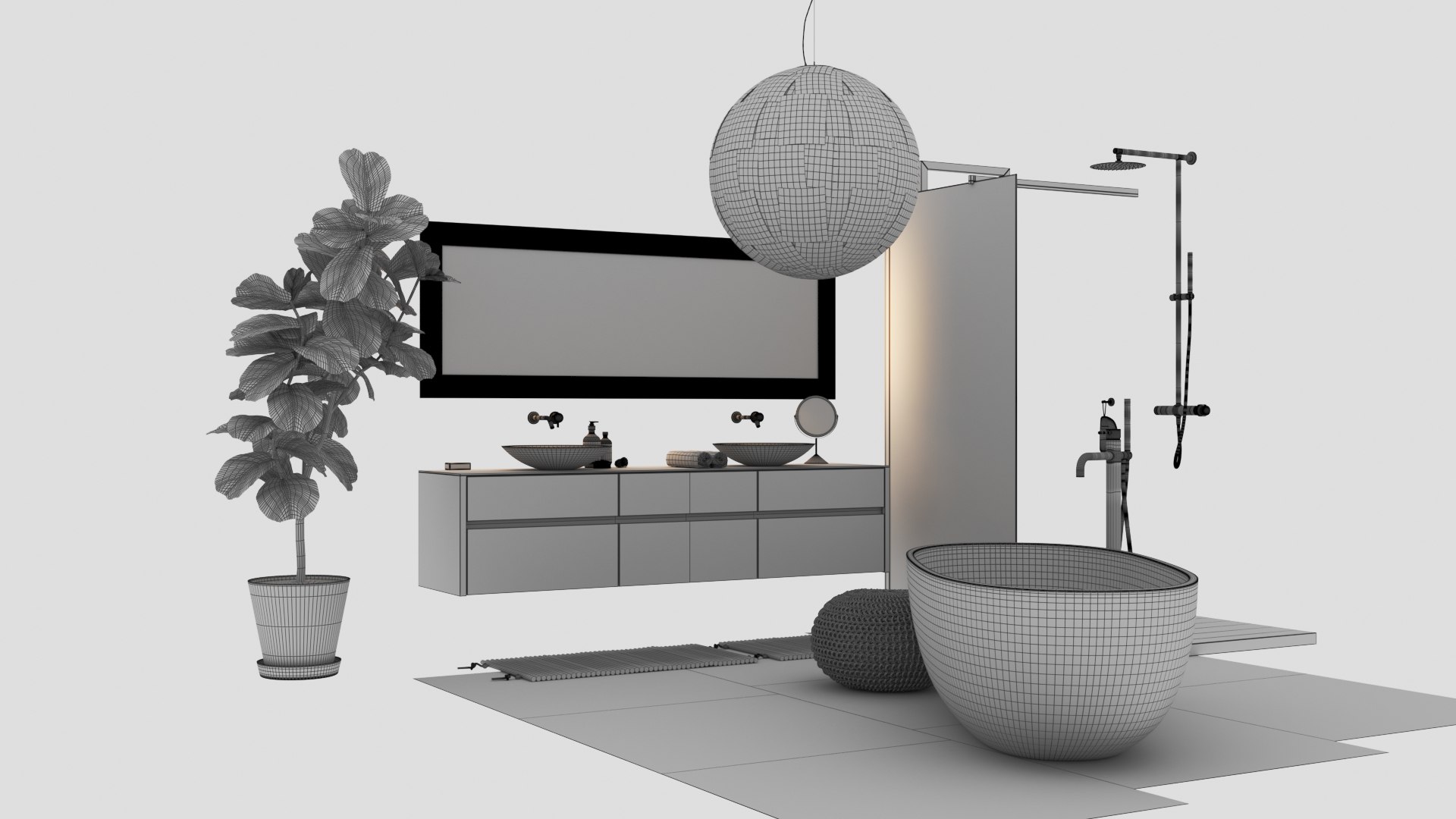 3D Model Morden Bathroom Set - TurboSquid 2080000