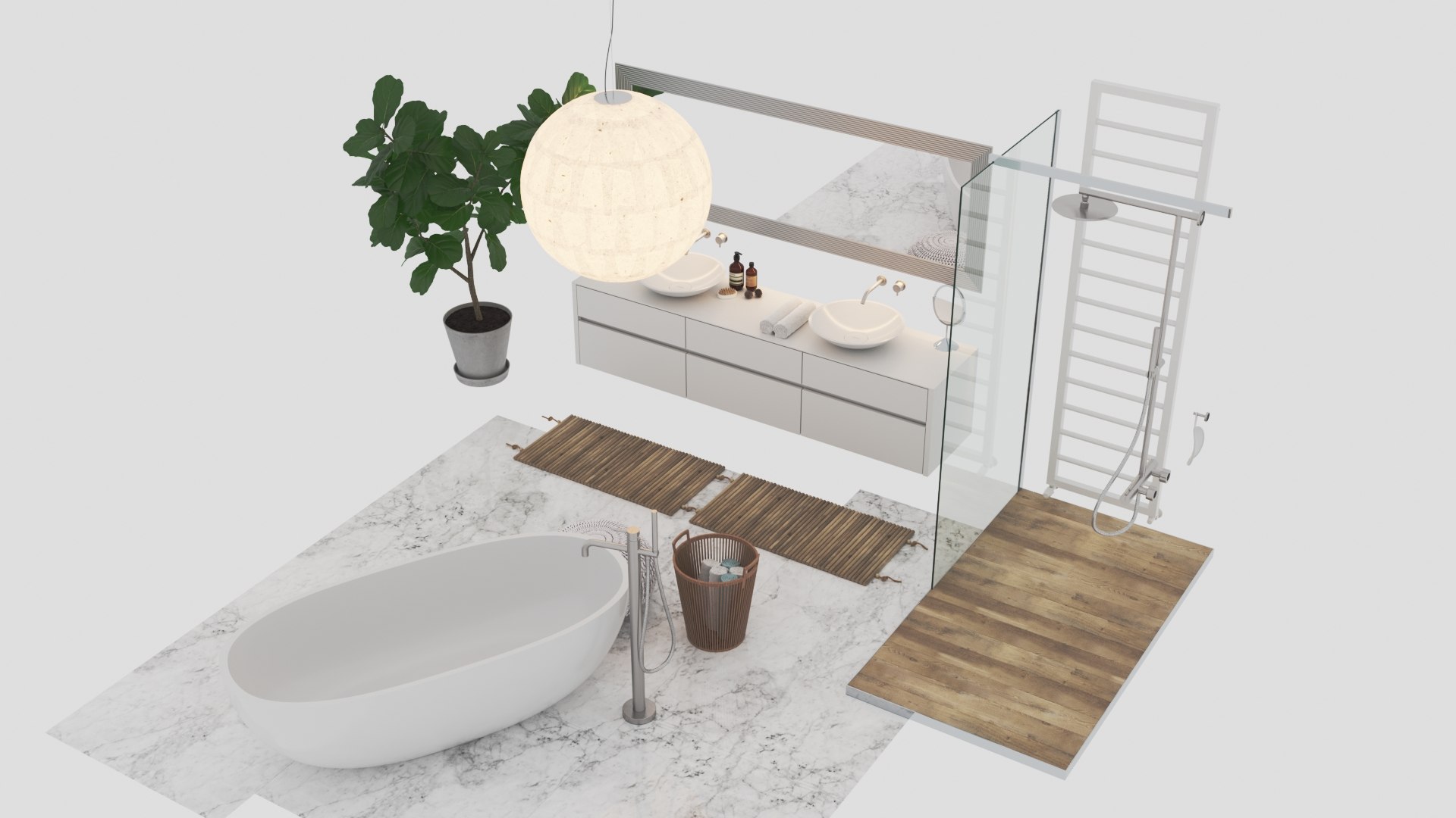 3D Model Morden Bathroom Set - TurboSquid 2080000