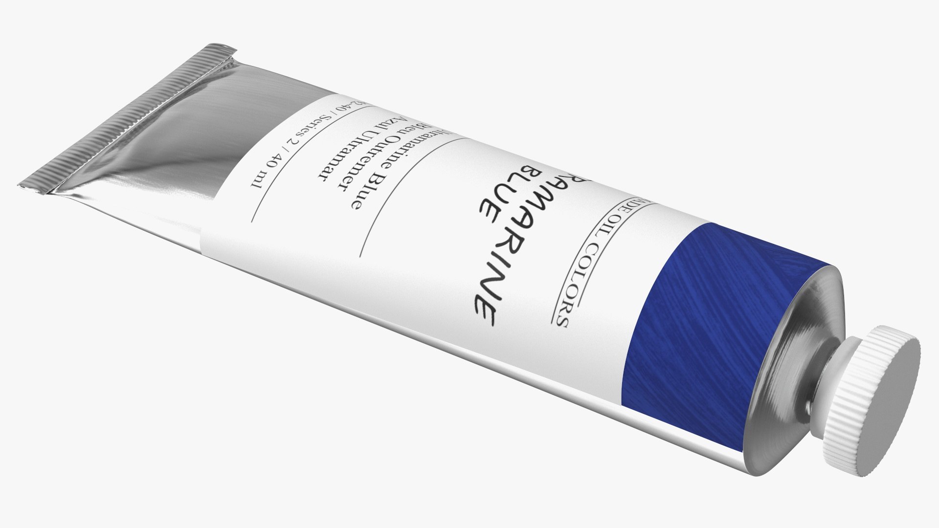 3D Ultramarine Blue Oil Paint Tube - TurboSquid 1812054