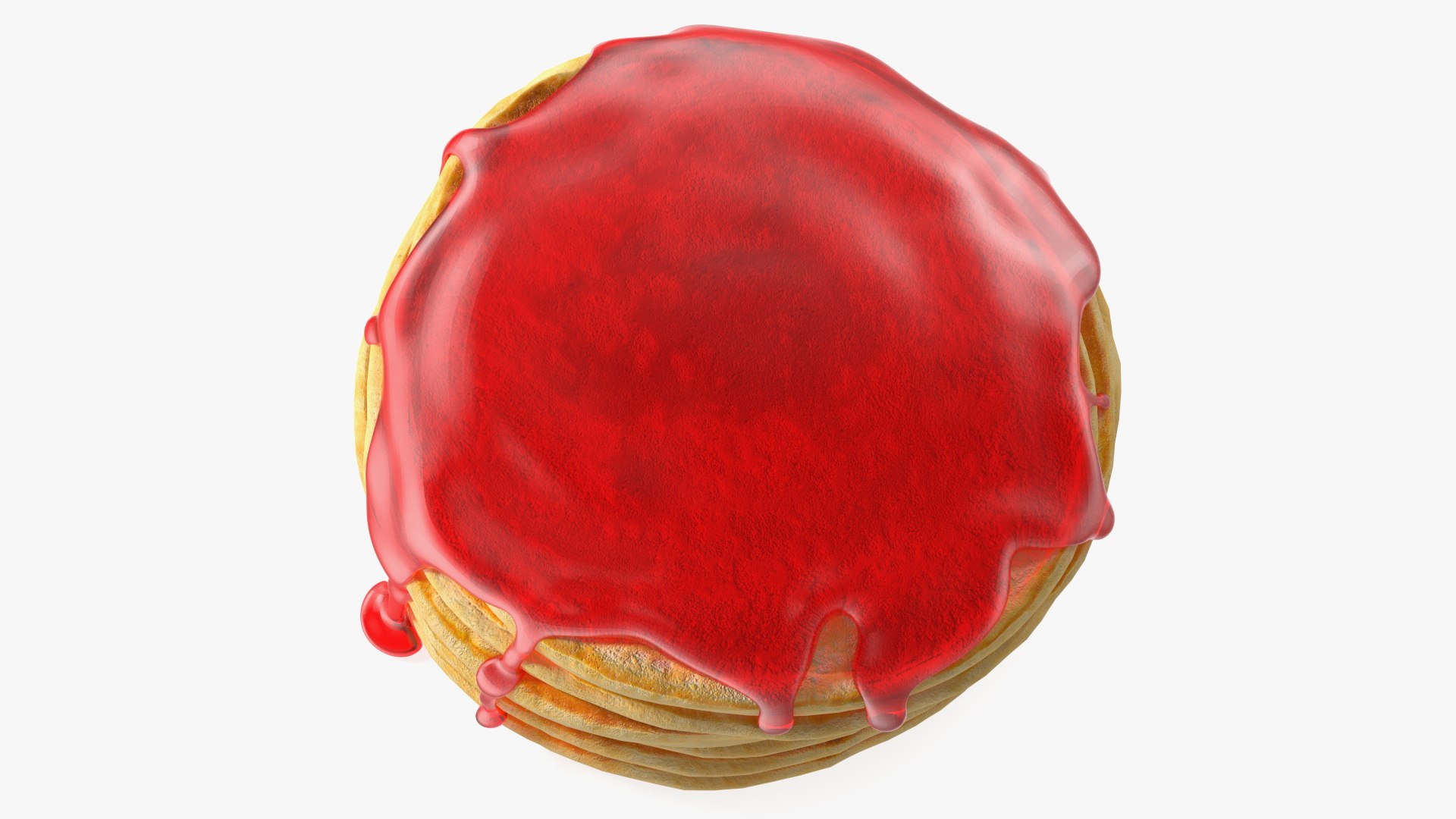3D Pancakes Poured With Strawberry Syrup - TurboSquid 1948077
