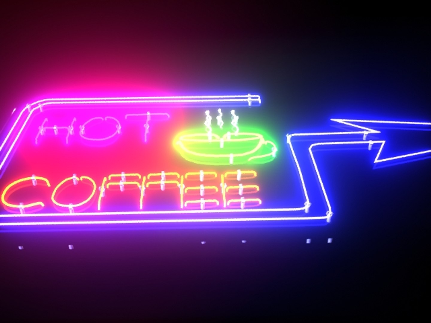 hot coffee neon sign max