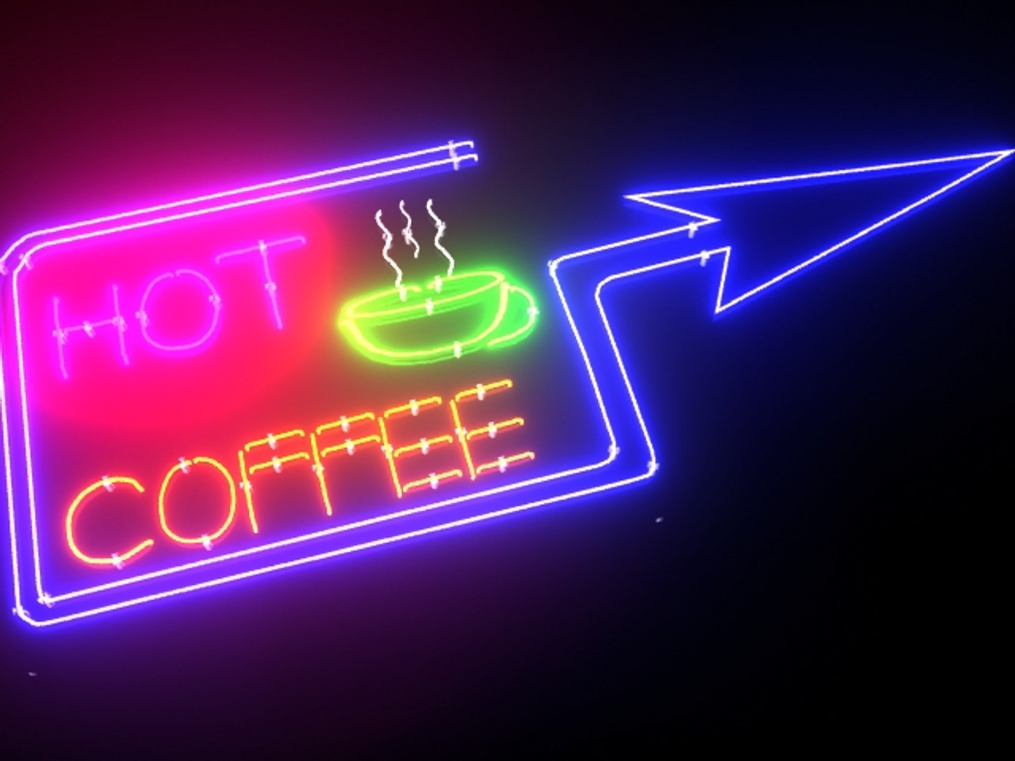 hot coffee neon sign max