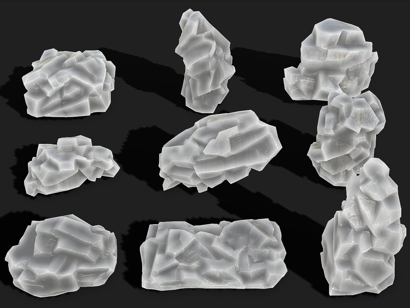Mountain Ice Rocks PBR Pack 13 Model - TurboSquid 2140680