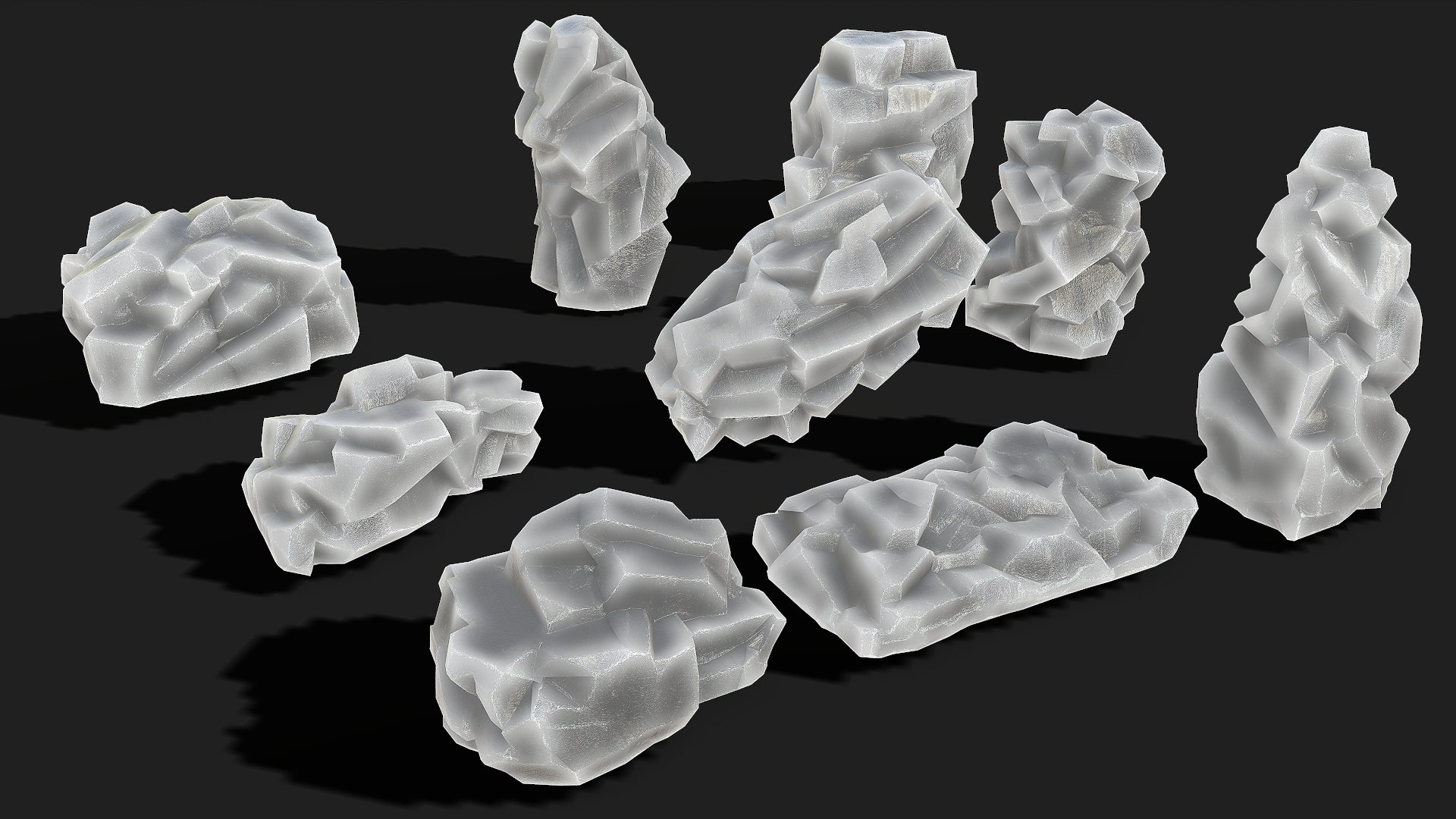 Mountain Ice Rocks PBR Pack 13 Model - TurboSquid 2140680