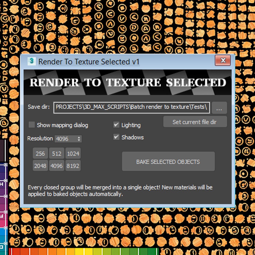 Plug ins MaxScript render to texture