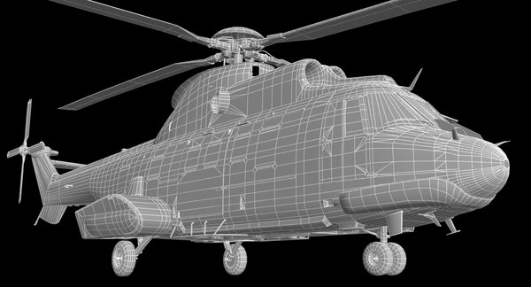 as332 super puma 3d model