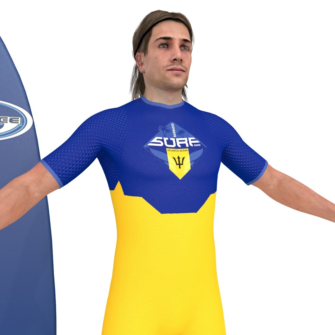3D Model Surfer Surfing Man - TurboSquid 1282775