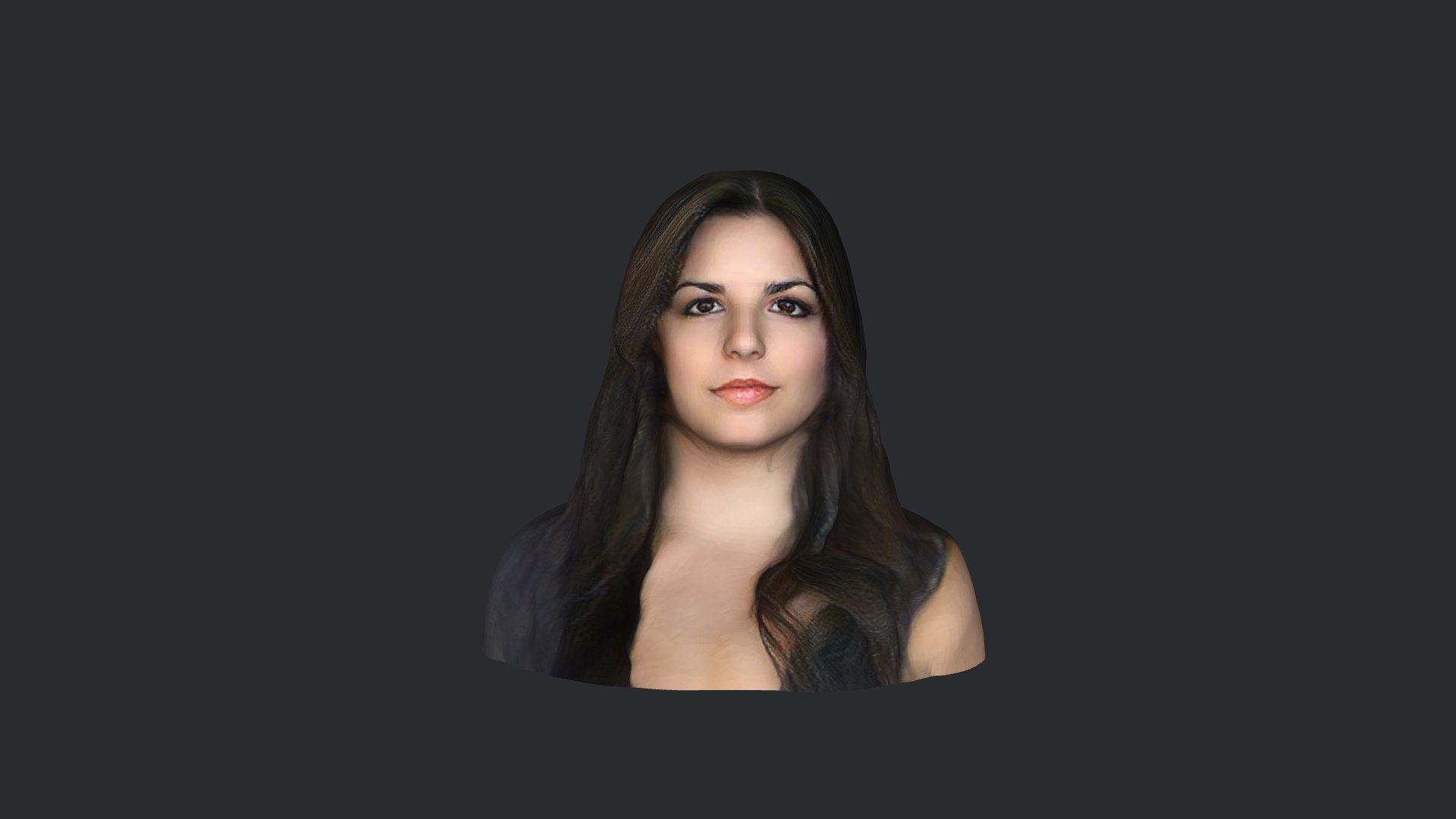 Beautiful Brunette Woman 1- Realistic Bust Head Ready Model ...