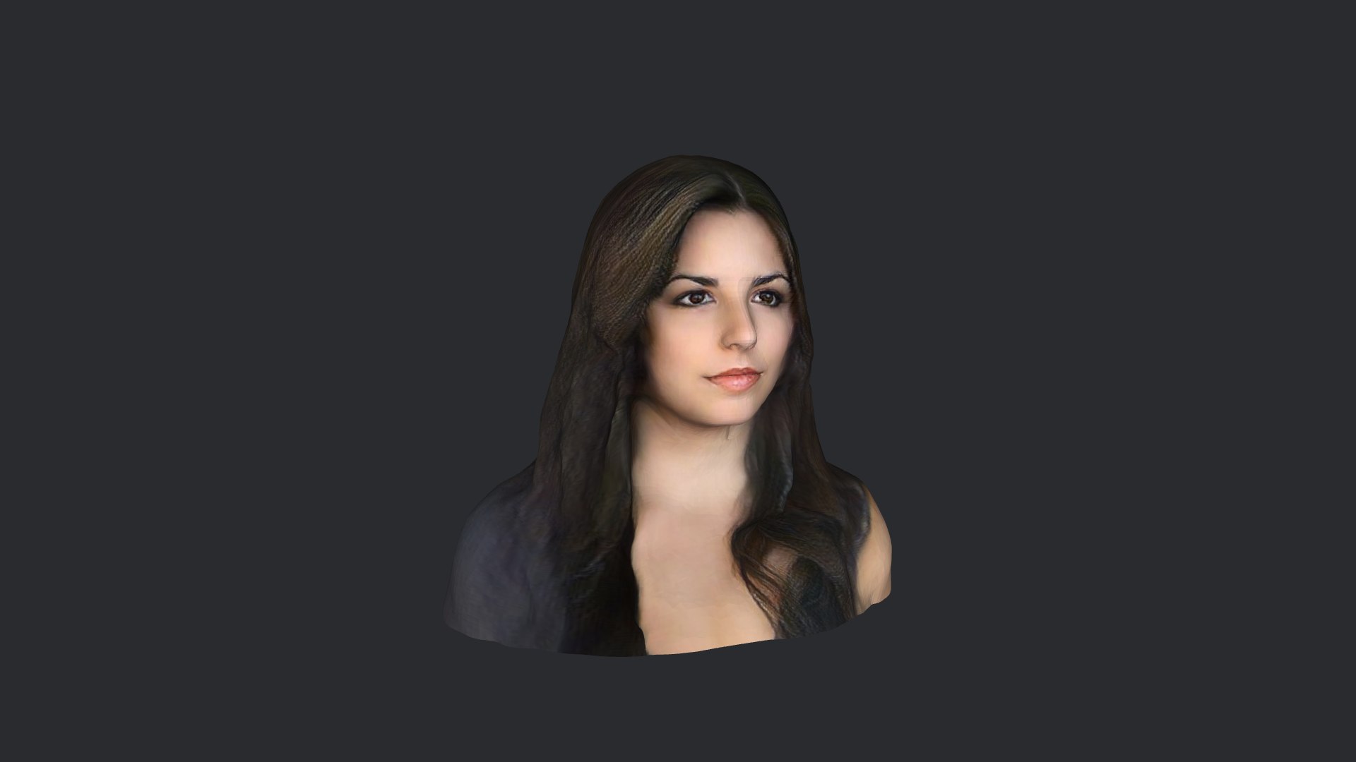 Beautiful Brunette Woman 1- Realistic Bust Head Ready Model ...