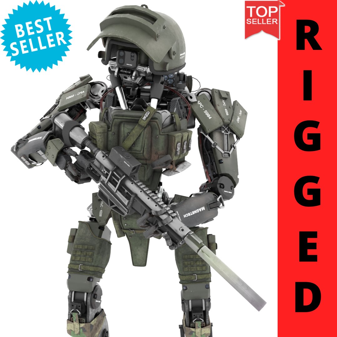3D модель Cyborg Military Humanoid robot - TurboSquid 1917833