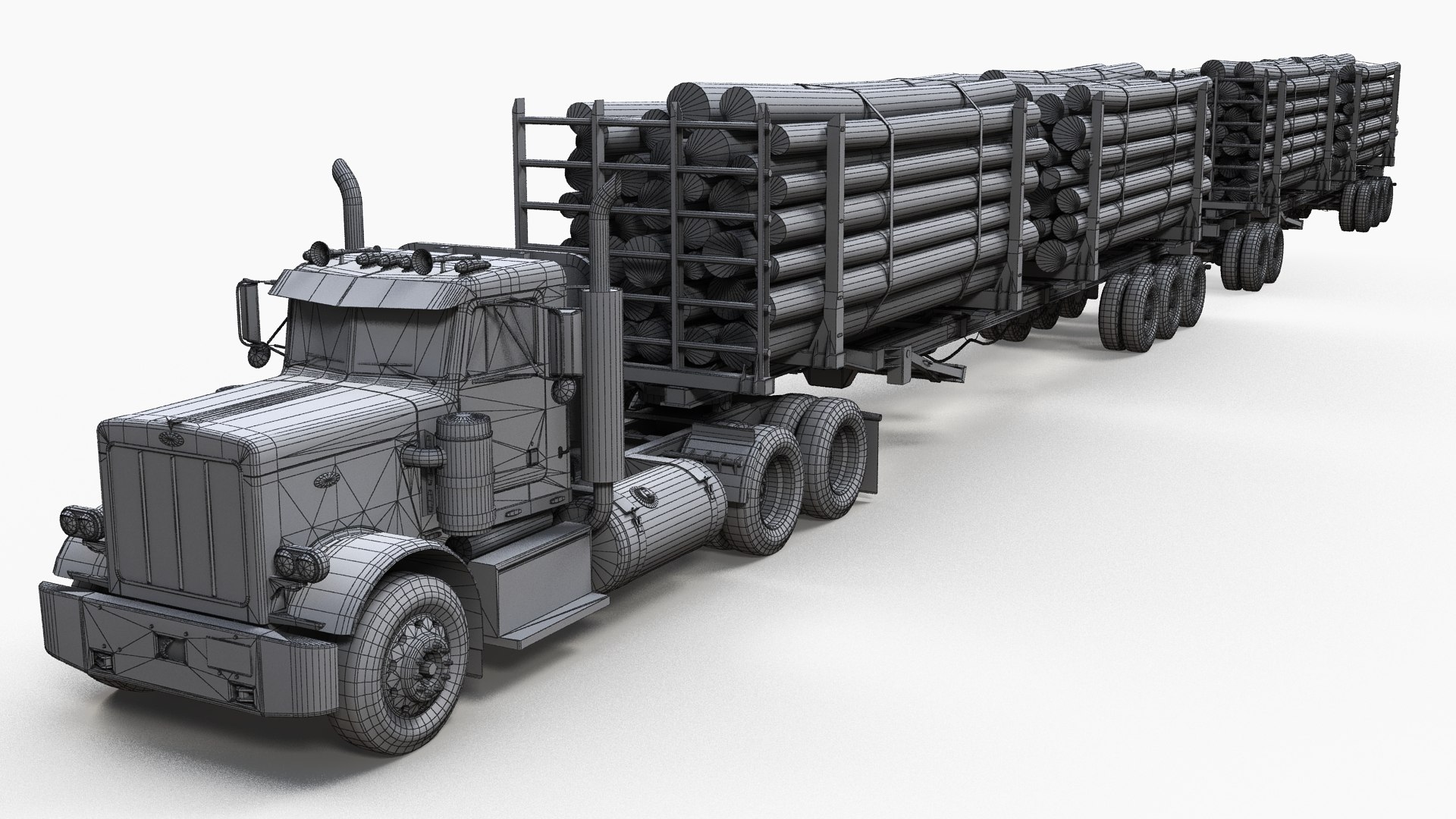 Peterbilt 359 logger truck 3D model - TurboSquid 2151120