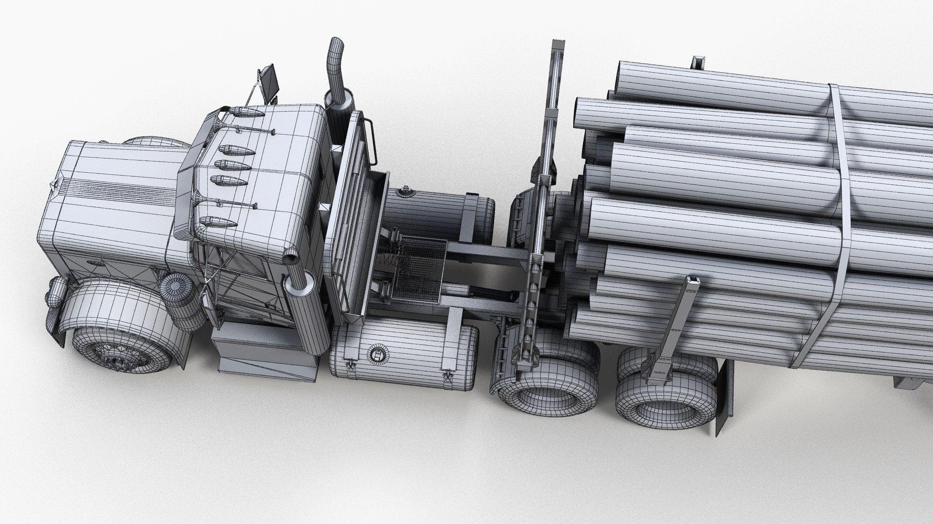 Peterbilt 359 logger truck 3D model - TurboSquid 2151120