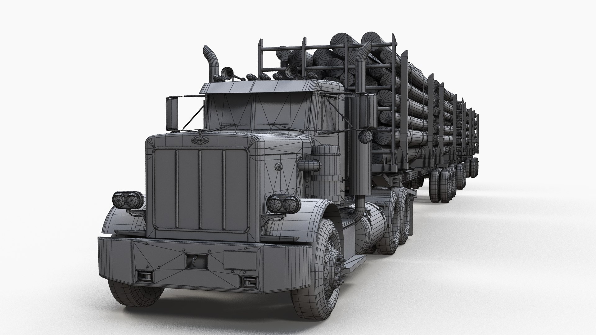 Peterbilt 359 logger truck 3D model - TurboSquid 2151120