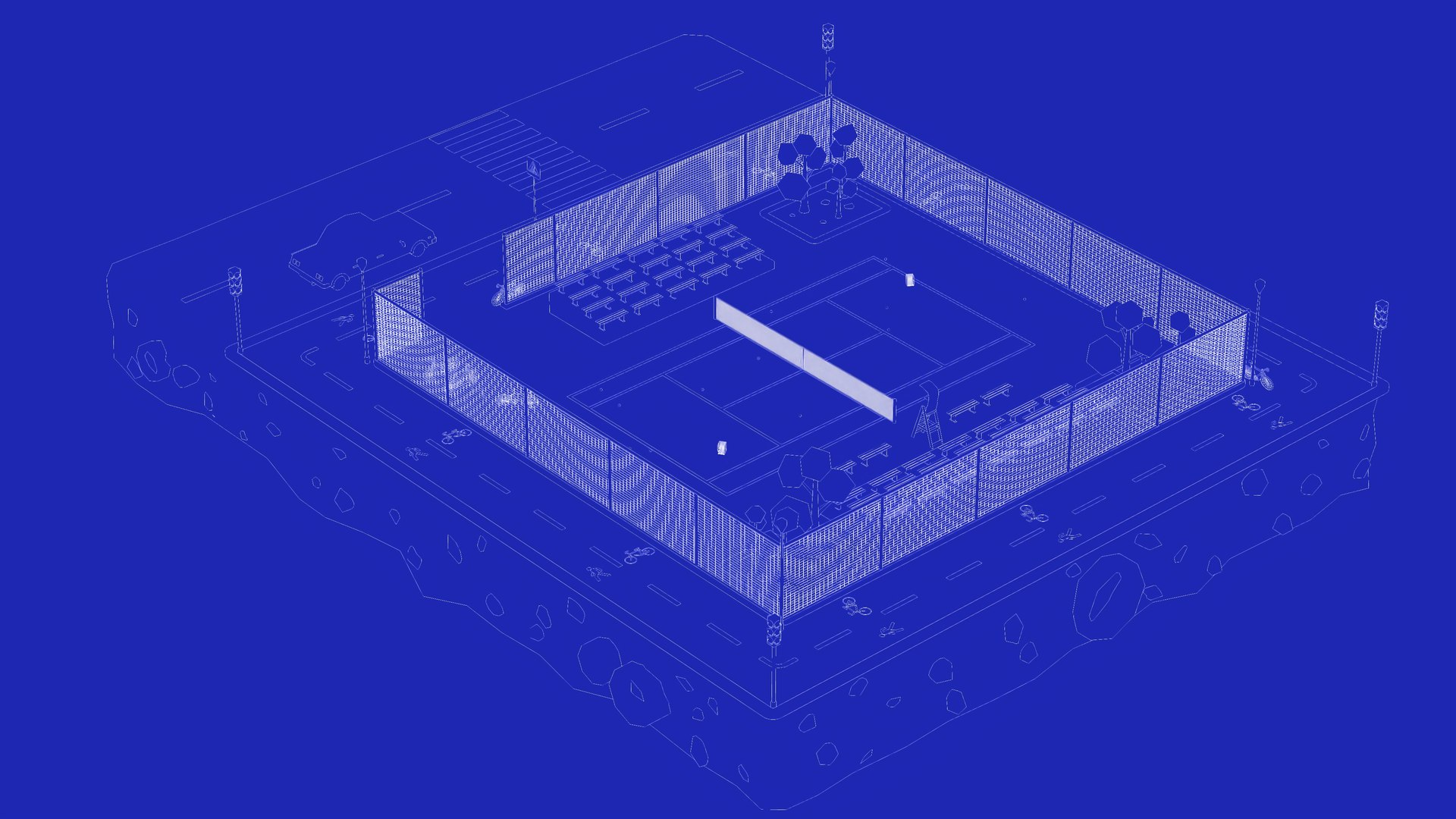 Tennis Court Low Poly 3D Model - TurboSquid 1878467