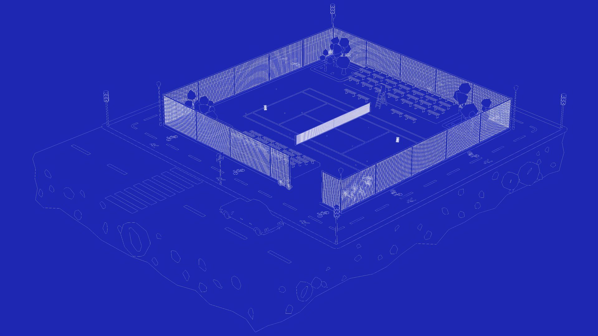 Tennis Court Low Poly 3D Model - TurboSquid 1878467