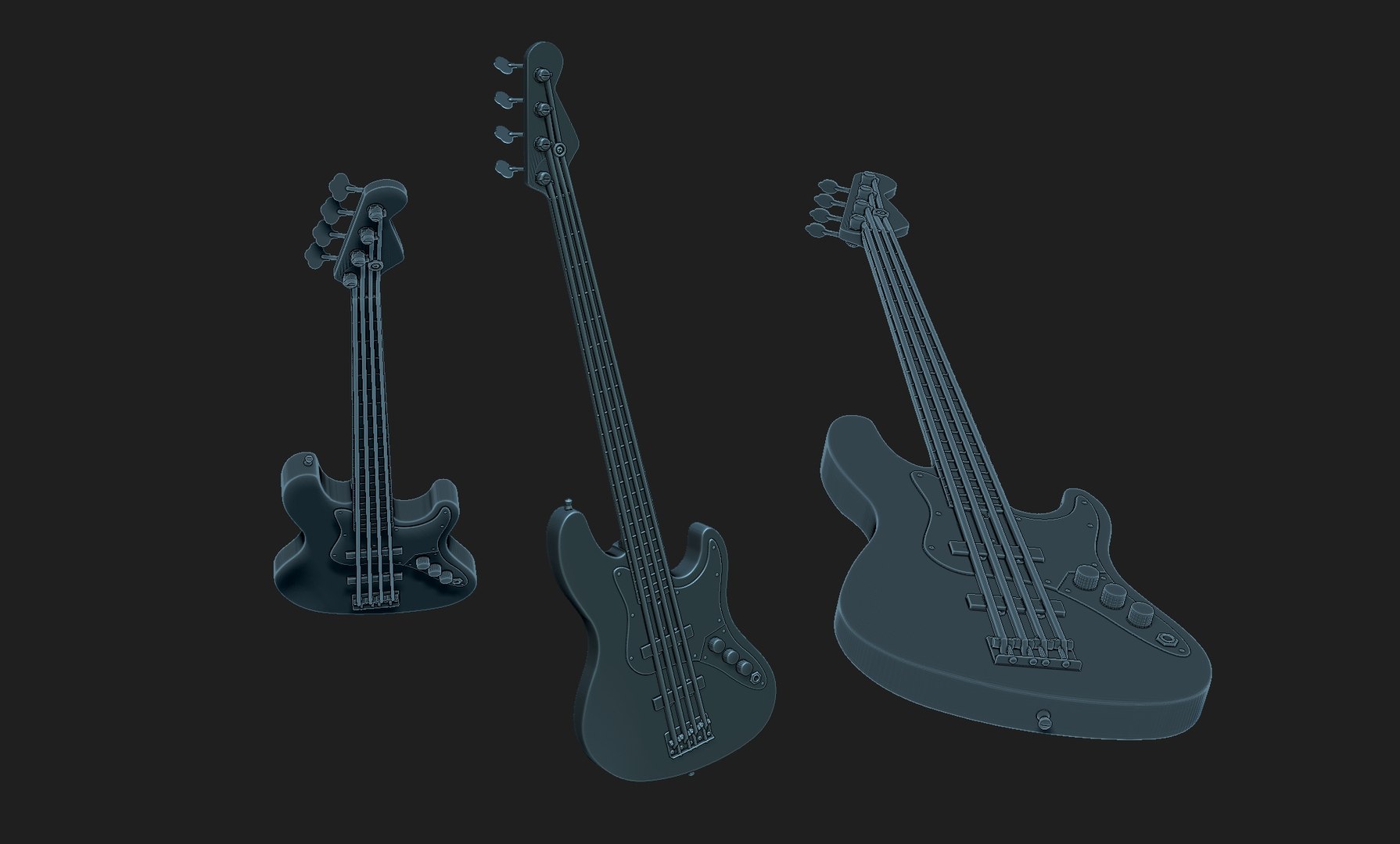 3D Bass Guitar - TurboSquid 2139702