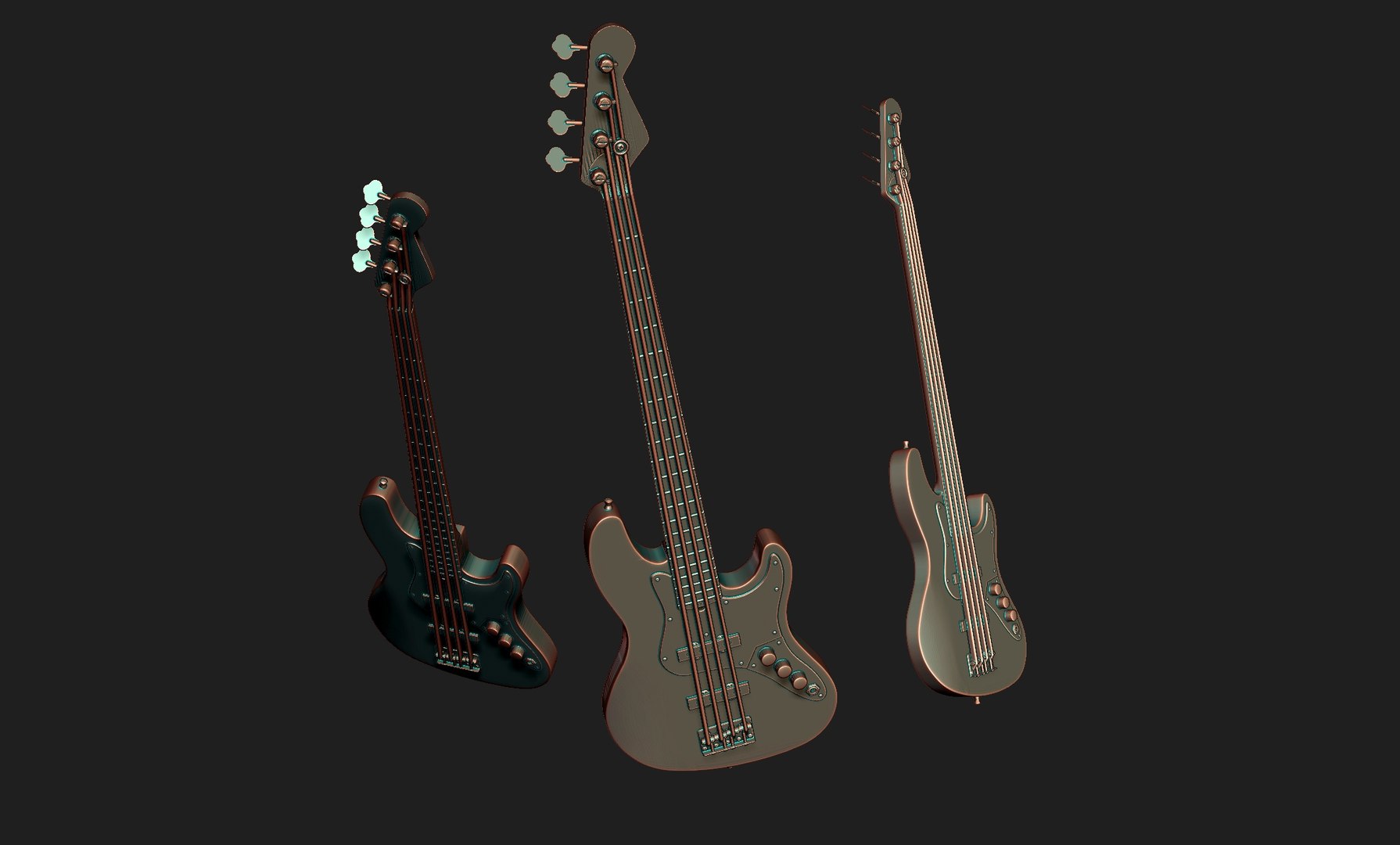 3D Bass Guitar - TurboSquid 2139702