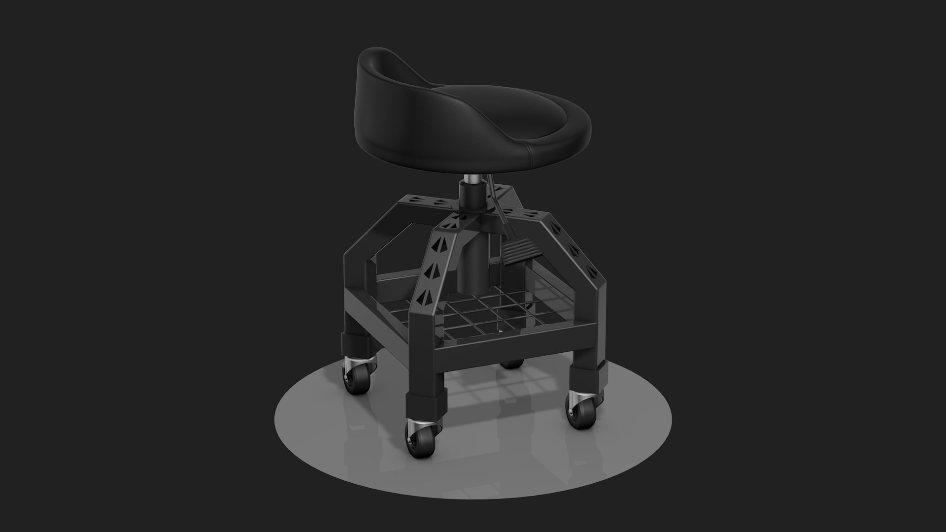 Adjustable Shop Stool With Casters Garage Furniture 3D - TurboSquid 2187195