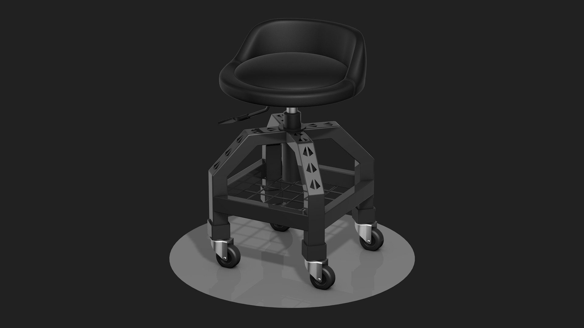 Adjustable Shop Stool With Casters Garage Furniture 3D - TurboSquid 2187195