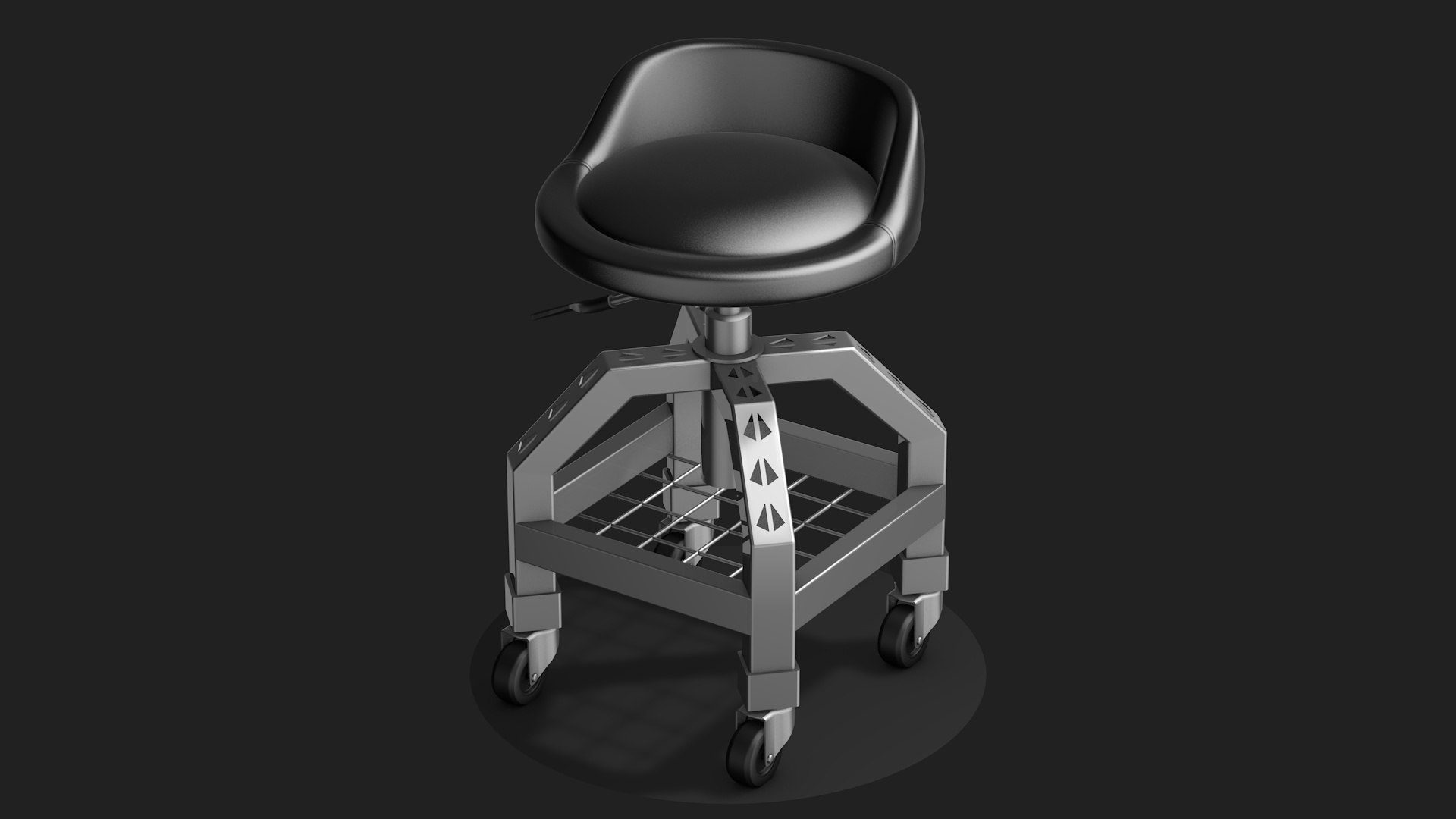Adjustable Shop Stool With Casters Garage Furniture 3D - TurboSquid 2187195