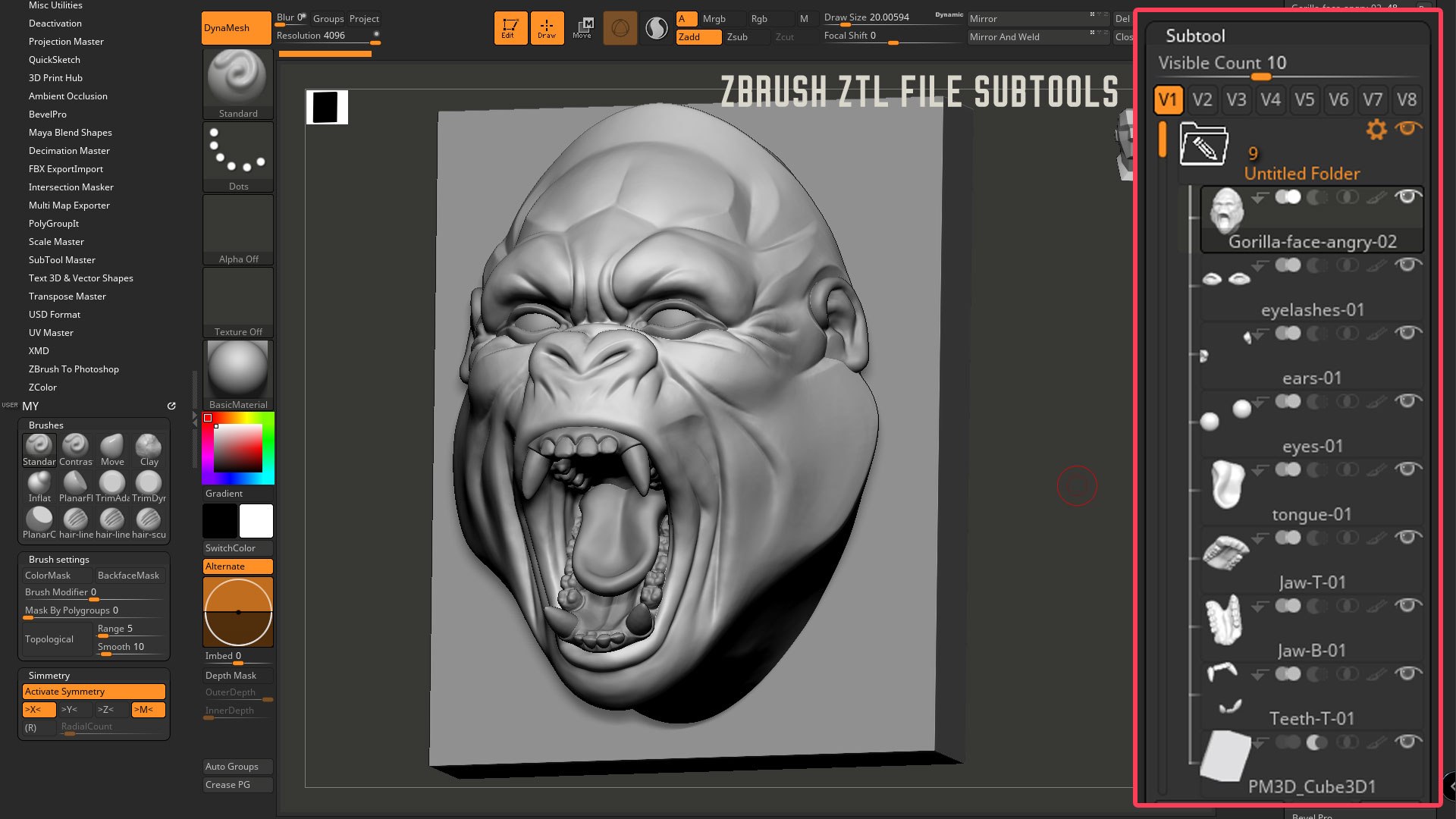 Gorilla Face Angry Monkey Sculpture Mask 3D - TurboSquid 2218189