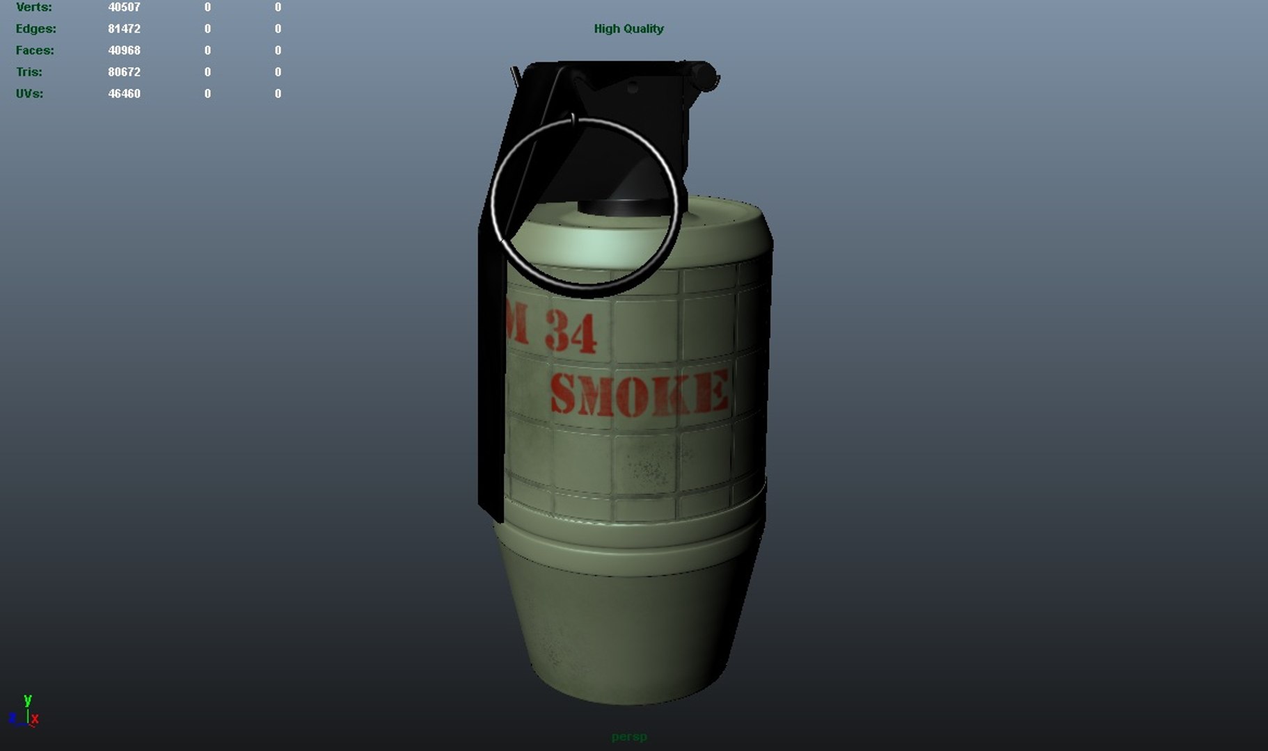 3d grenades mk2 m26 m67 model
