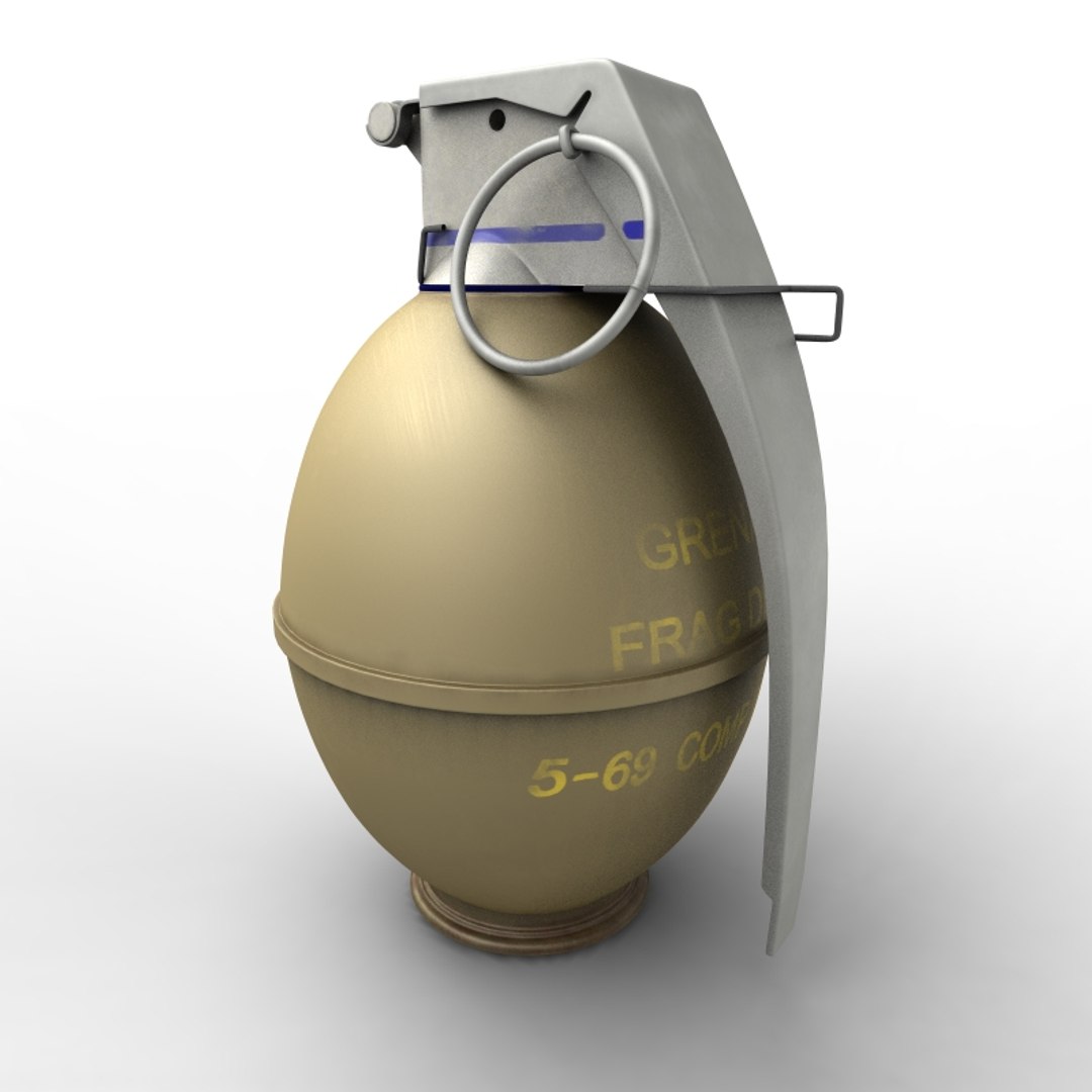 3d grenades mk2 m26 m67 model