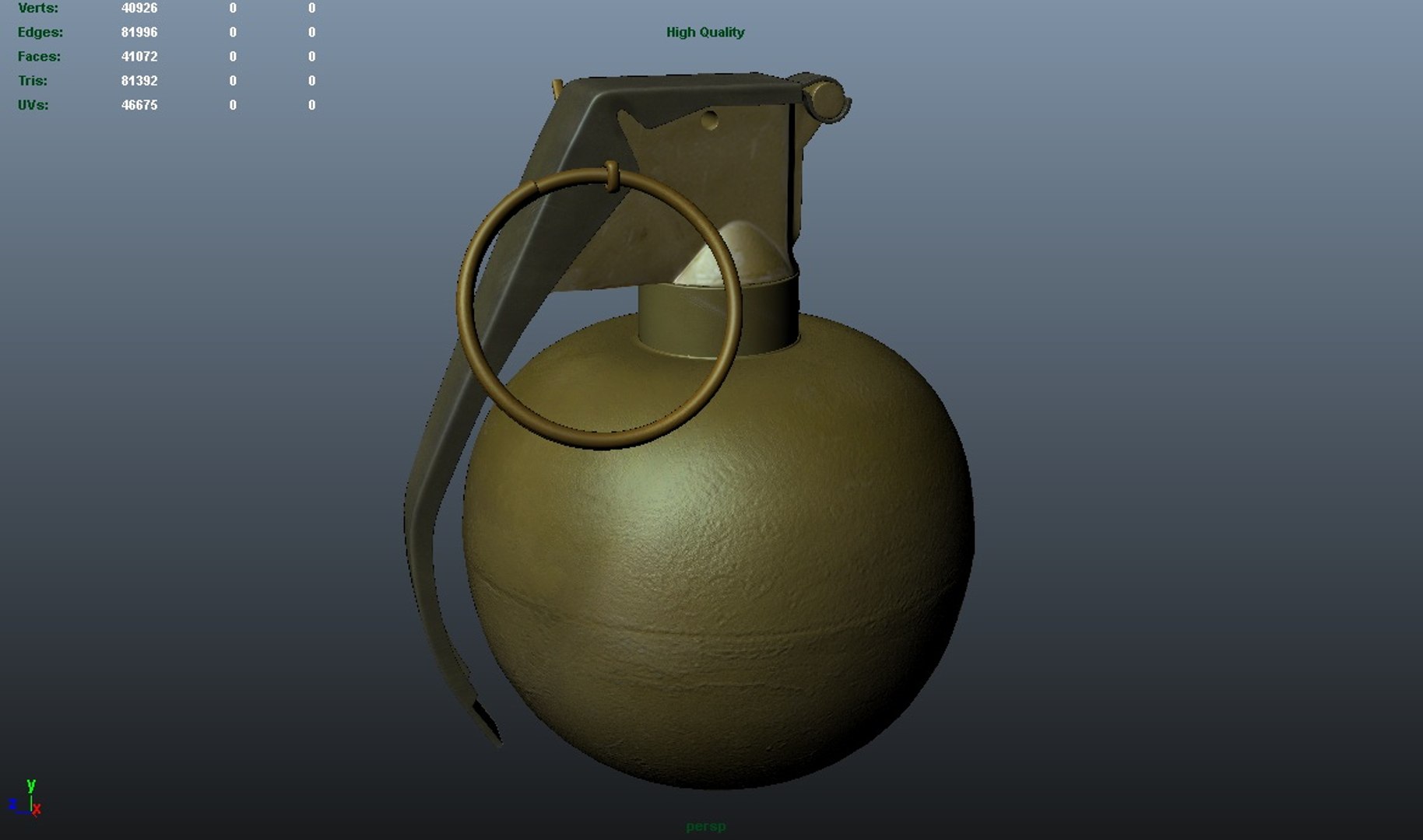 3d grenades mk2 m26 m67 model