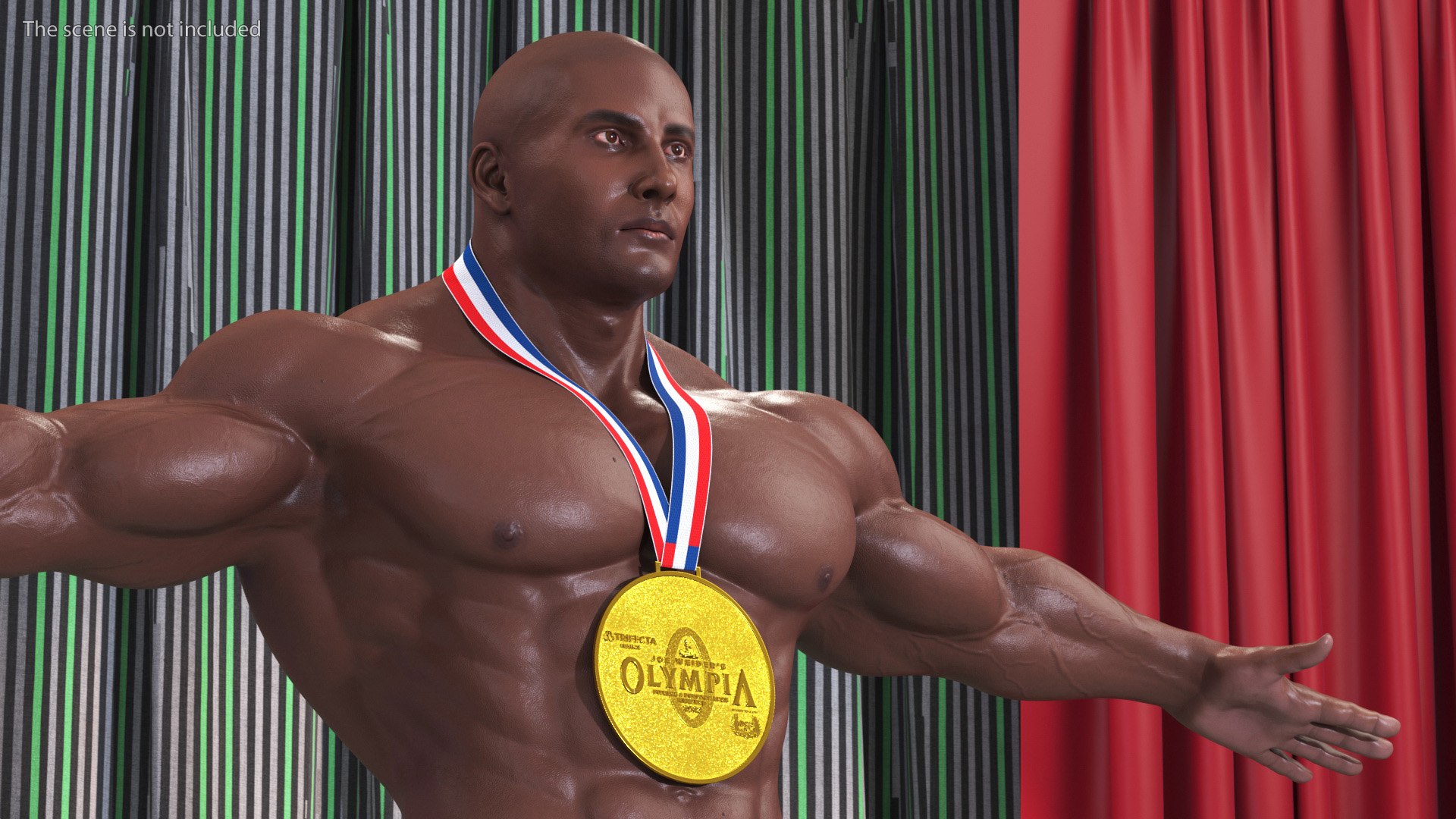 3D Champion Afro American Bodybuilder Man Rigged for Maya - TurboSquid ...