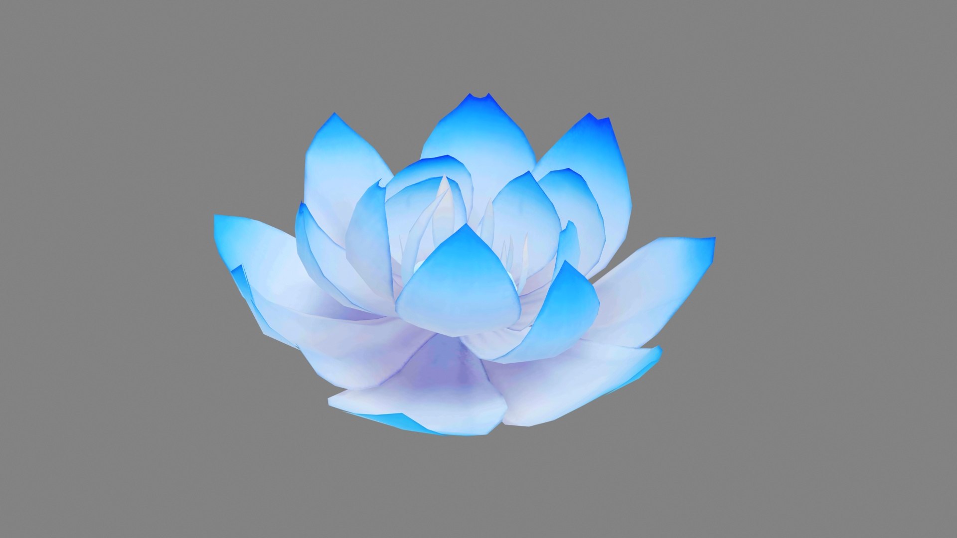3D A Blue Lotus - Cartoon Lotus - Open Stamens - Mutant Lotus Model ...
