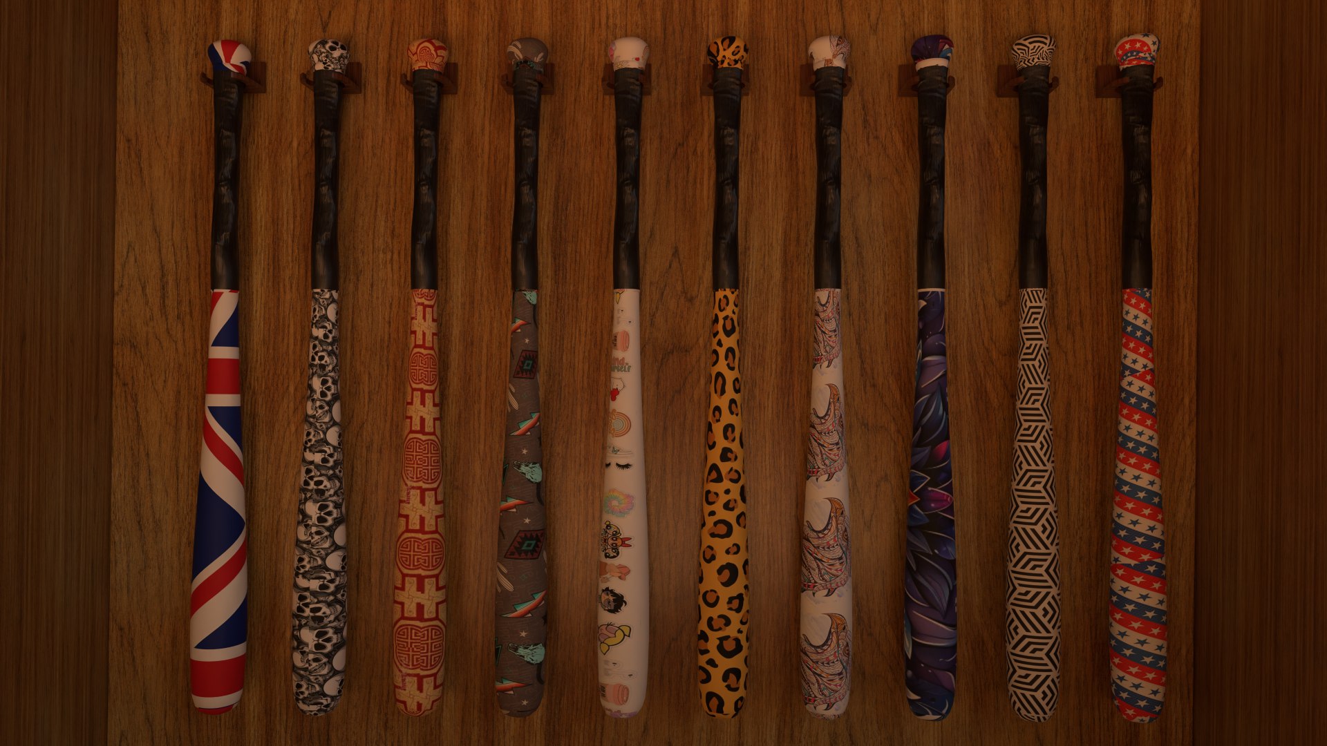 3D Baseball Bats Pack Of 10 - TurboSquid 2350064