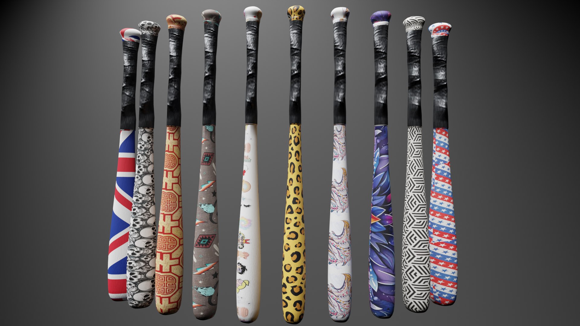 3D Baseball Bats Pack Of 10 - TurboSquid 2350064