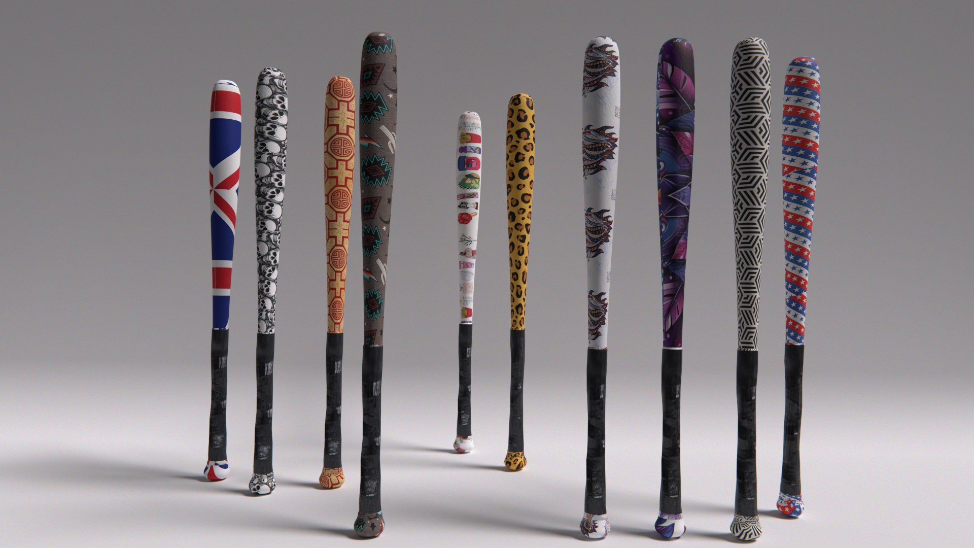 3D Baseball Bats Pack Of 10 - TurboSquid 2350064