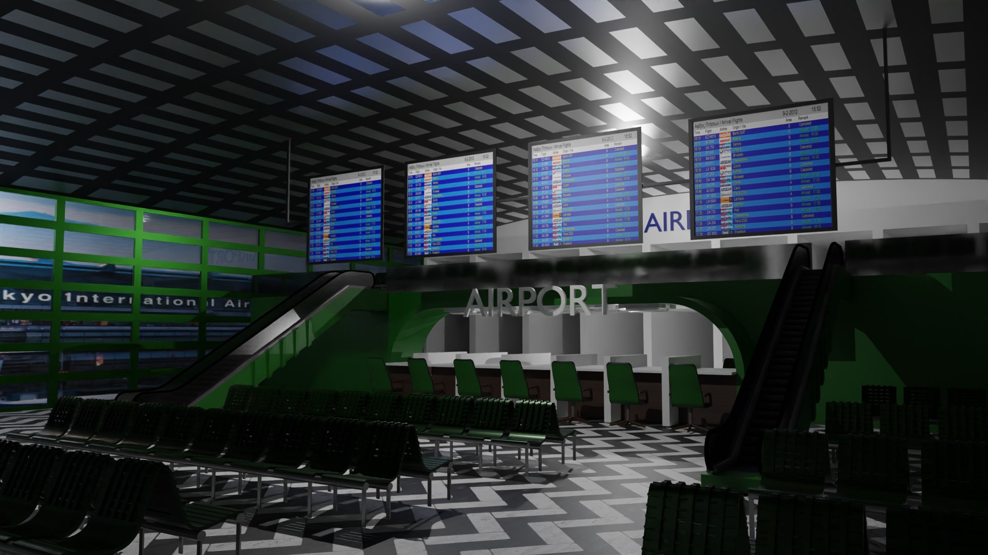 Airport Interior 3D Model - TurboSquid 2160930