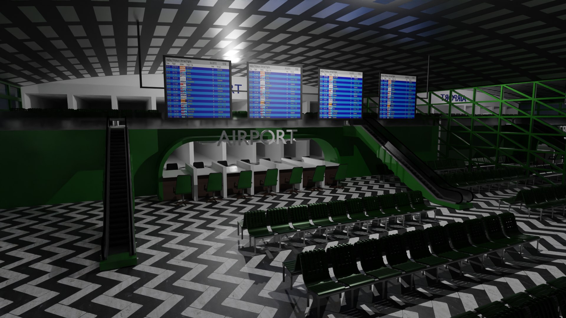 Airport Interior 3D Model - TurboSquid 2160930