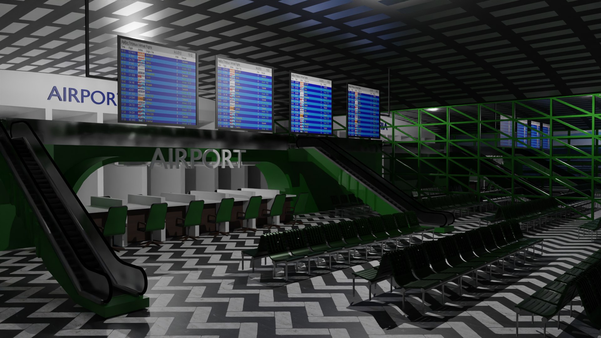 Airport Interior 3D Model - TurboSquid 2160930
