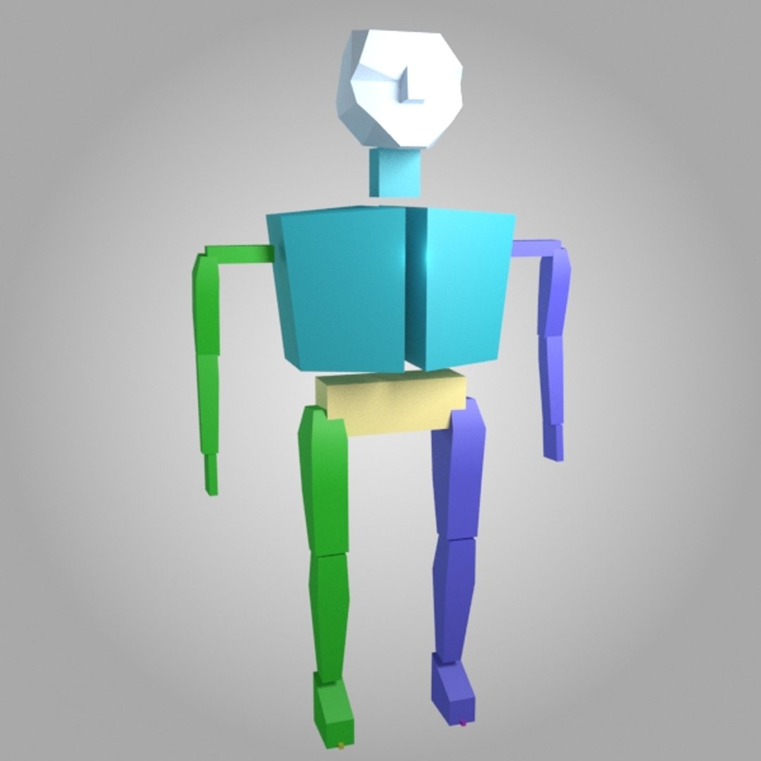 V-ray Rigged Biped 3d Model